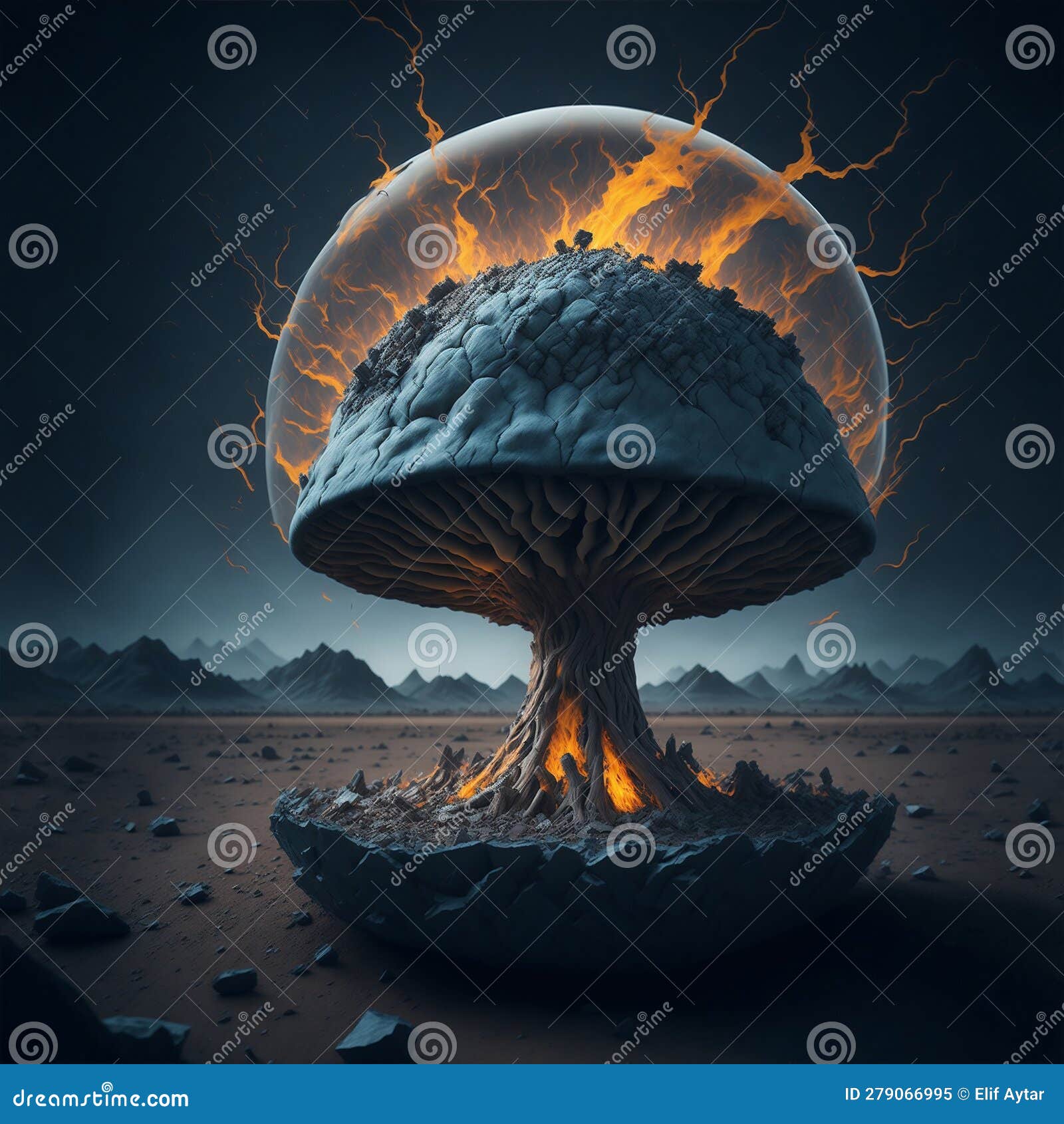 Atomic Bomb Explosion, Mushroom Shaped Bomb Explosion, Created with ...