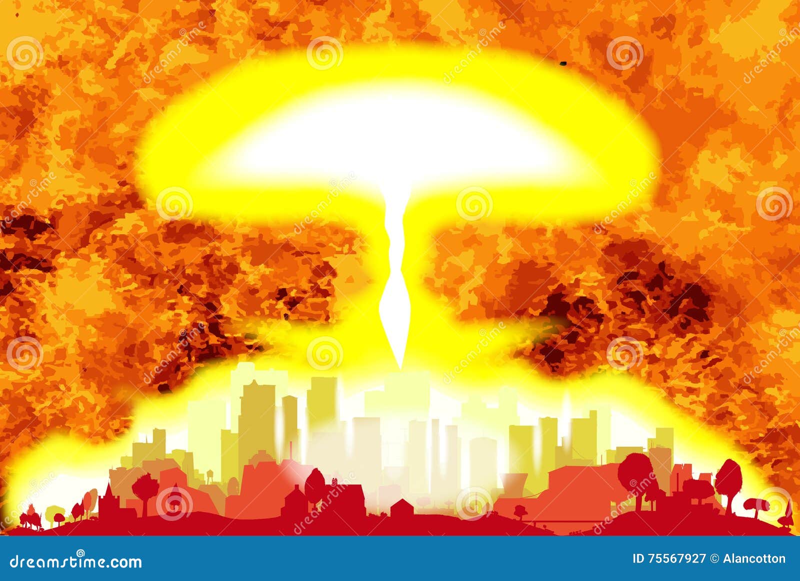 Hydrogen Bomb Exploded Royalty-Free Stock Image | CartoonDealer.com ...