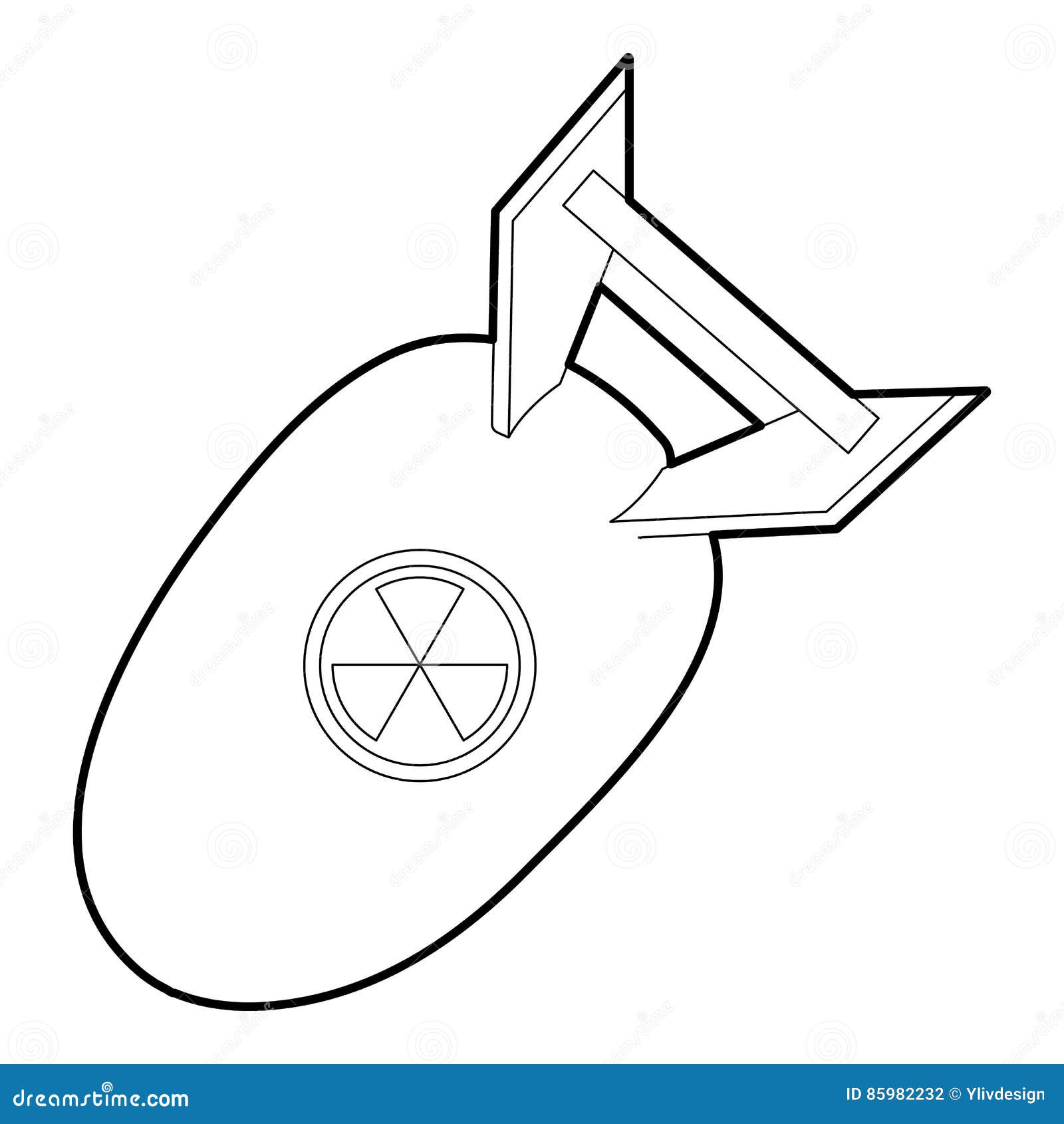 Atomic Bomb Icon, Outline Style Stock Vector - Illustration of power ...