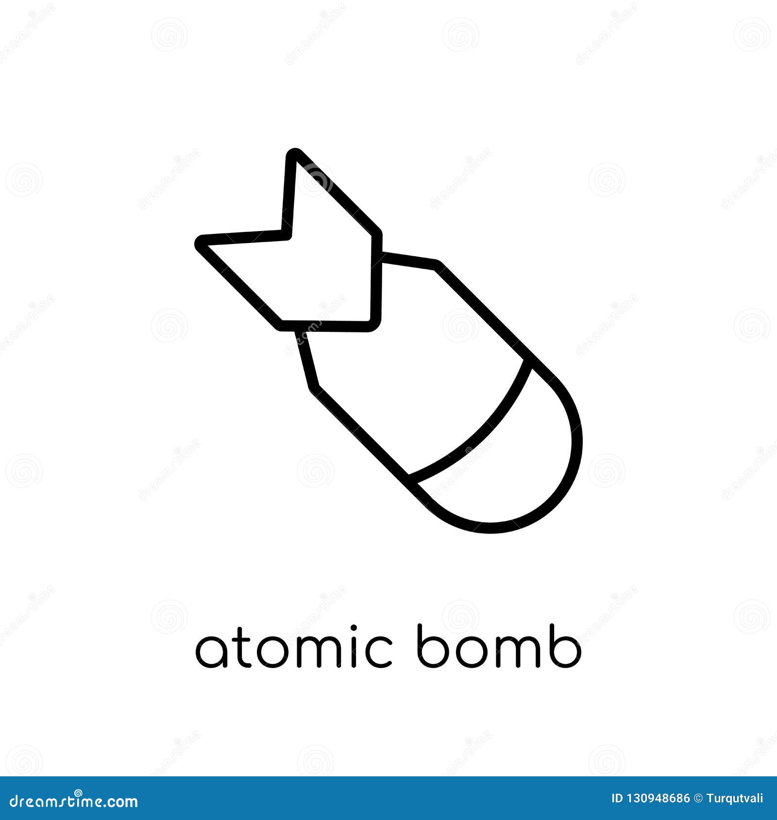 Atomic Bomb Icon. Trendy Modern Flat Linear Vector Atomic Bomb I Stock ...