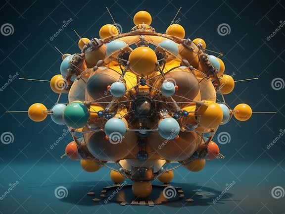 Atomic Bomb Molecular Structure Illustration Stock Illustration ...