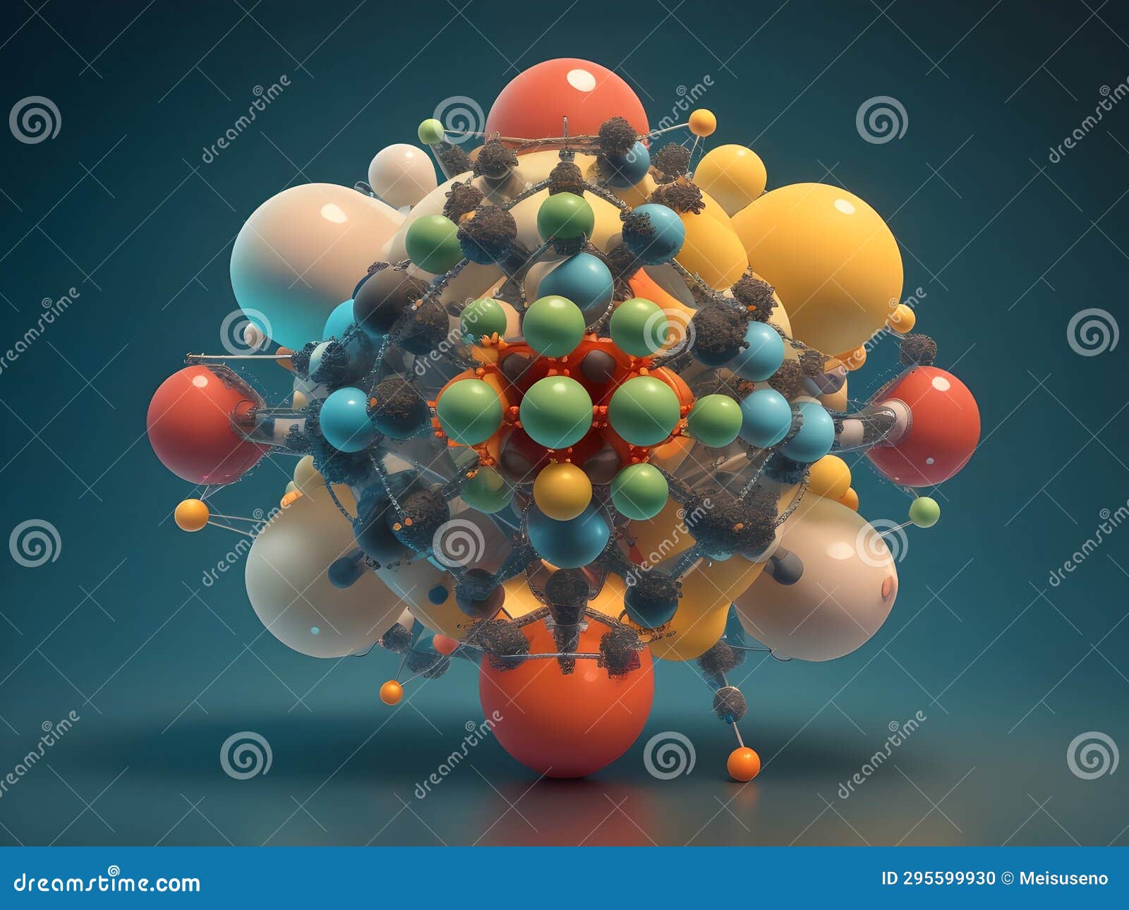 Atomic Bomb Molecular Structure Illustration Stock Illustration ...
