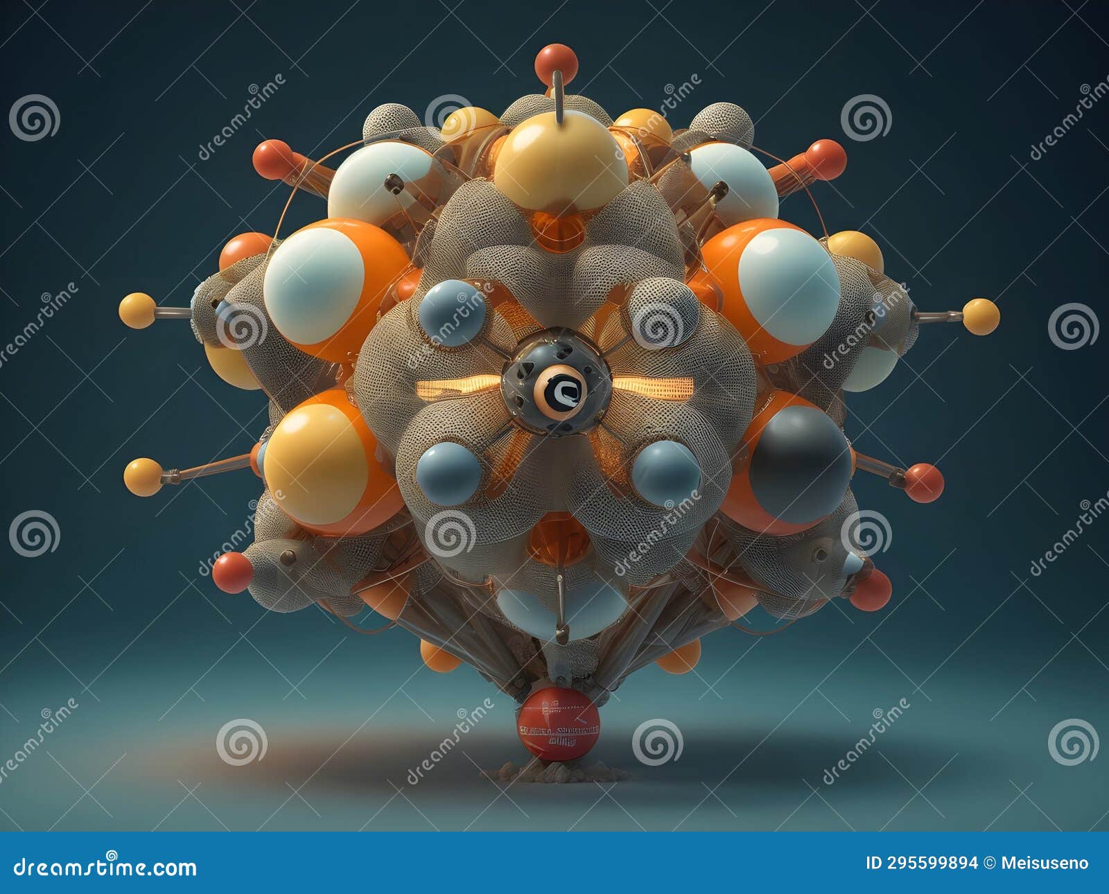 Atomic Bomb Molecular Structure Illustration Stock Illustration ...