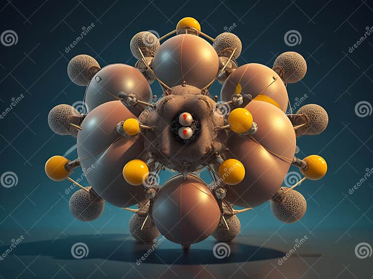 Atomic Bomb Molecular Structure Illustration Stock Illustration ...