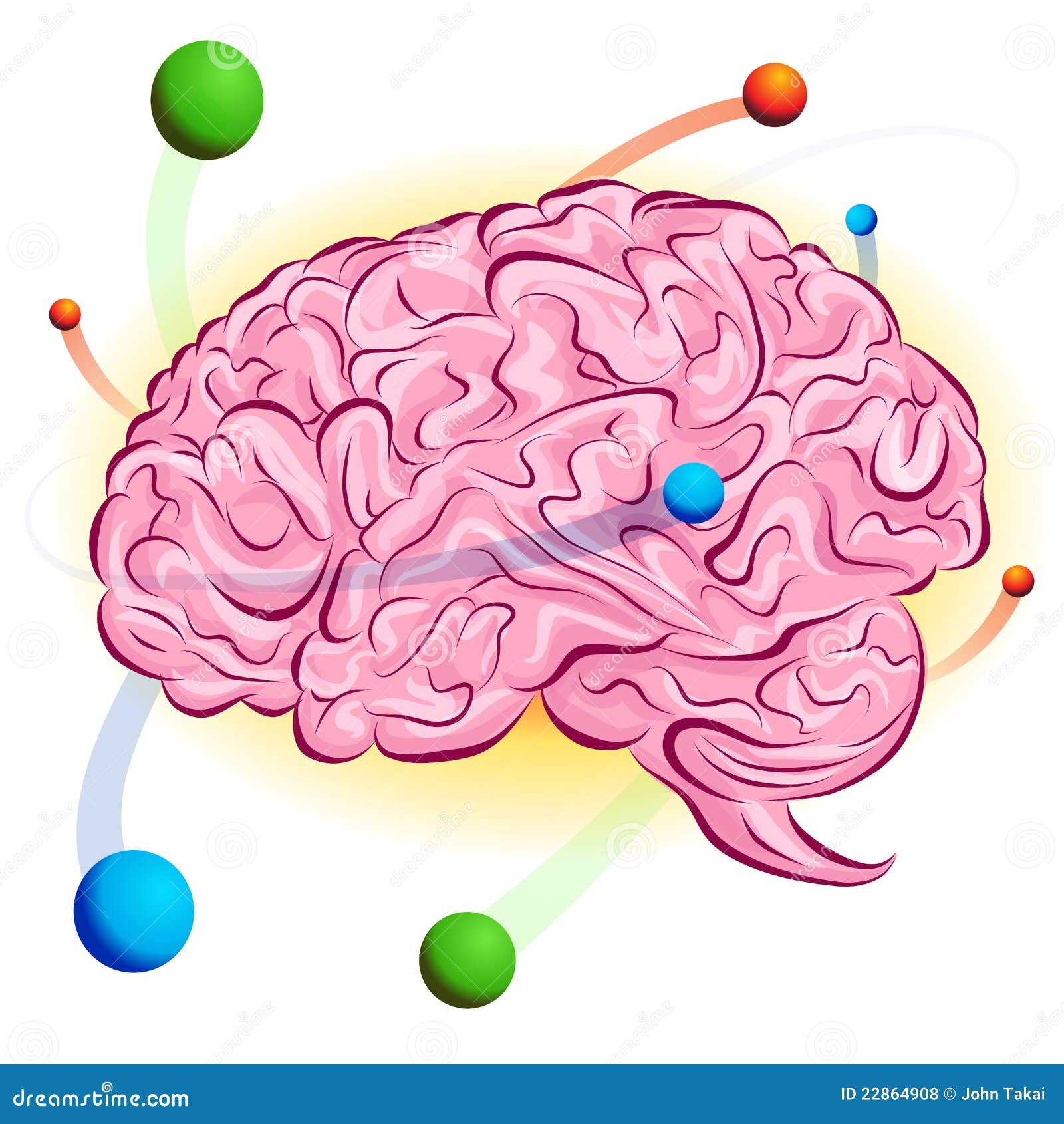 Atomic Brain stock vector. Illustration of graphic, brain - 22864908