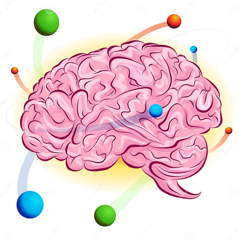 Atomic Brain stock vector. Illustration of graphic, brain - 22864908