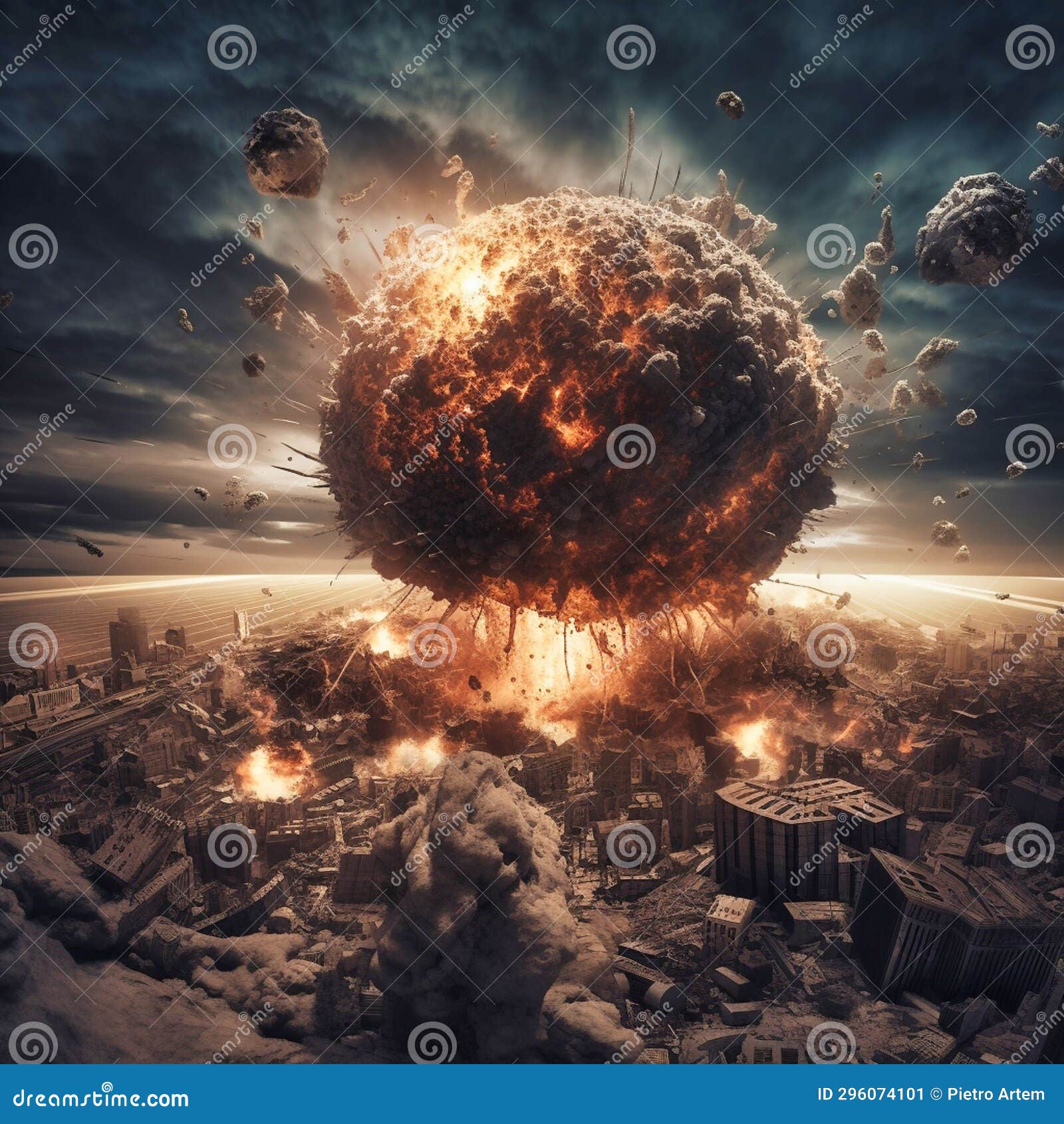Atomic Breakdown on Earth Catastrophe End of Human, Stock Image - Image ...