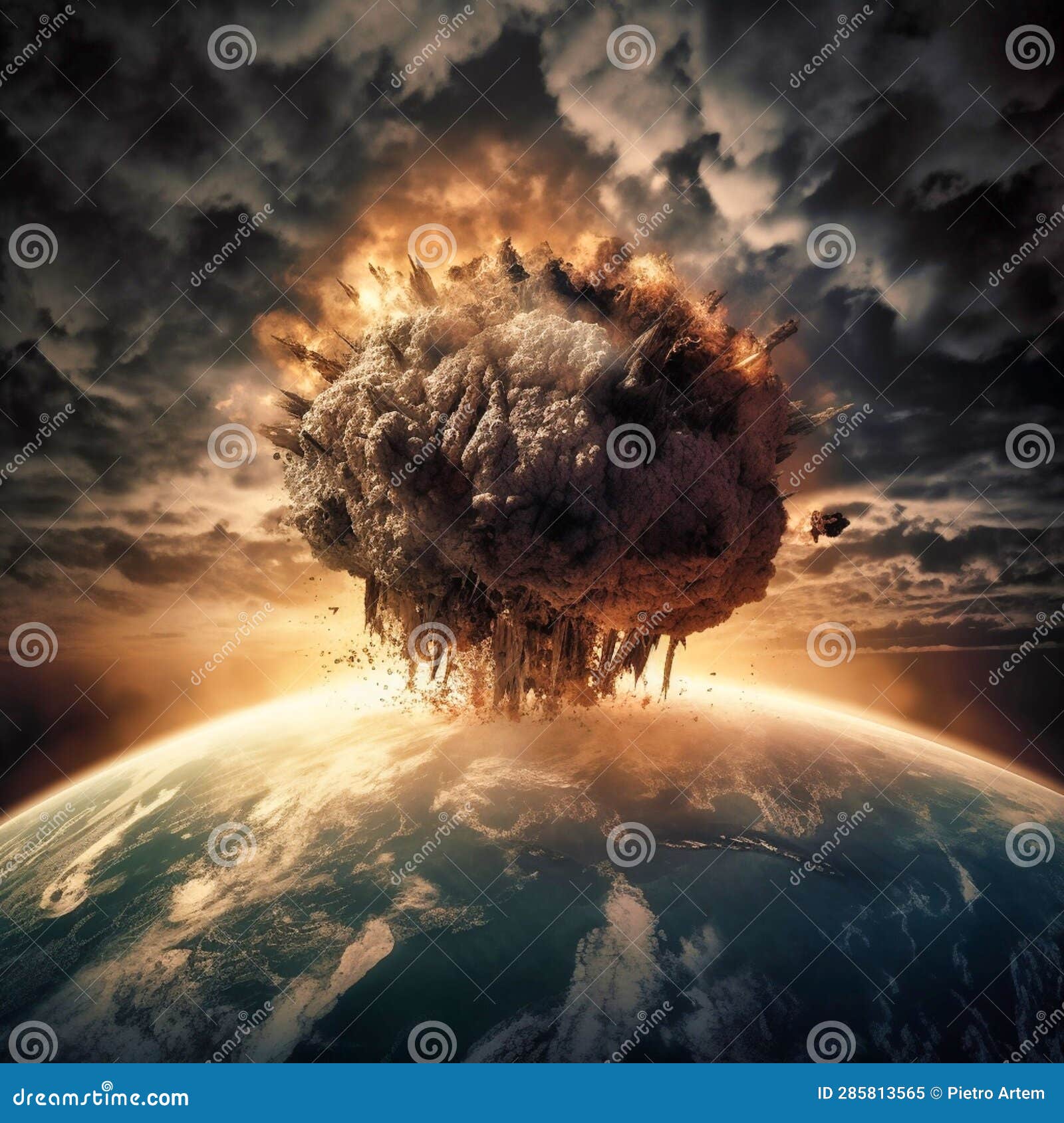 Atomic Breakdown on Earth Catastrophe End of Human, Generative AI Stock ...