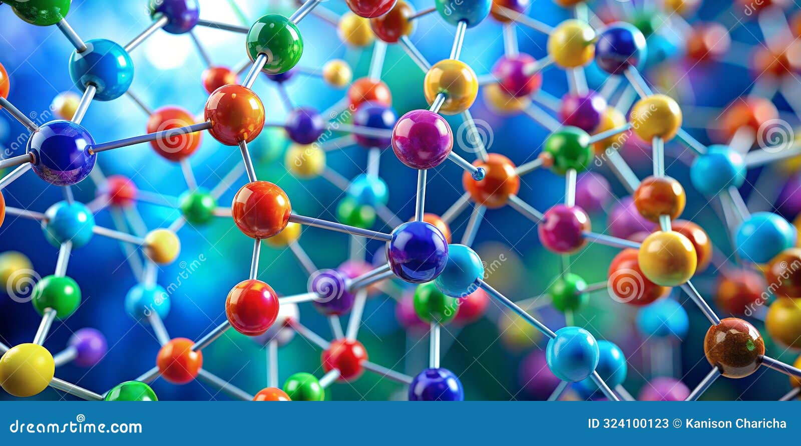Atomic Colorful Structure of Molecules AI Generative Stock Image ...