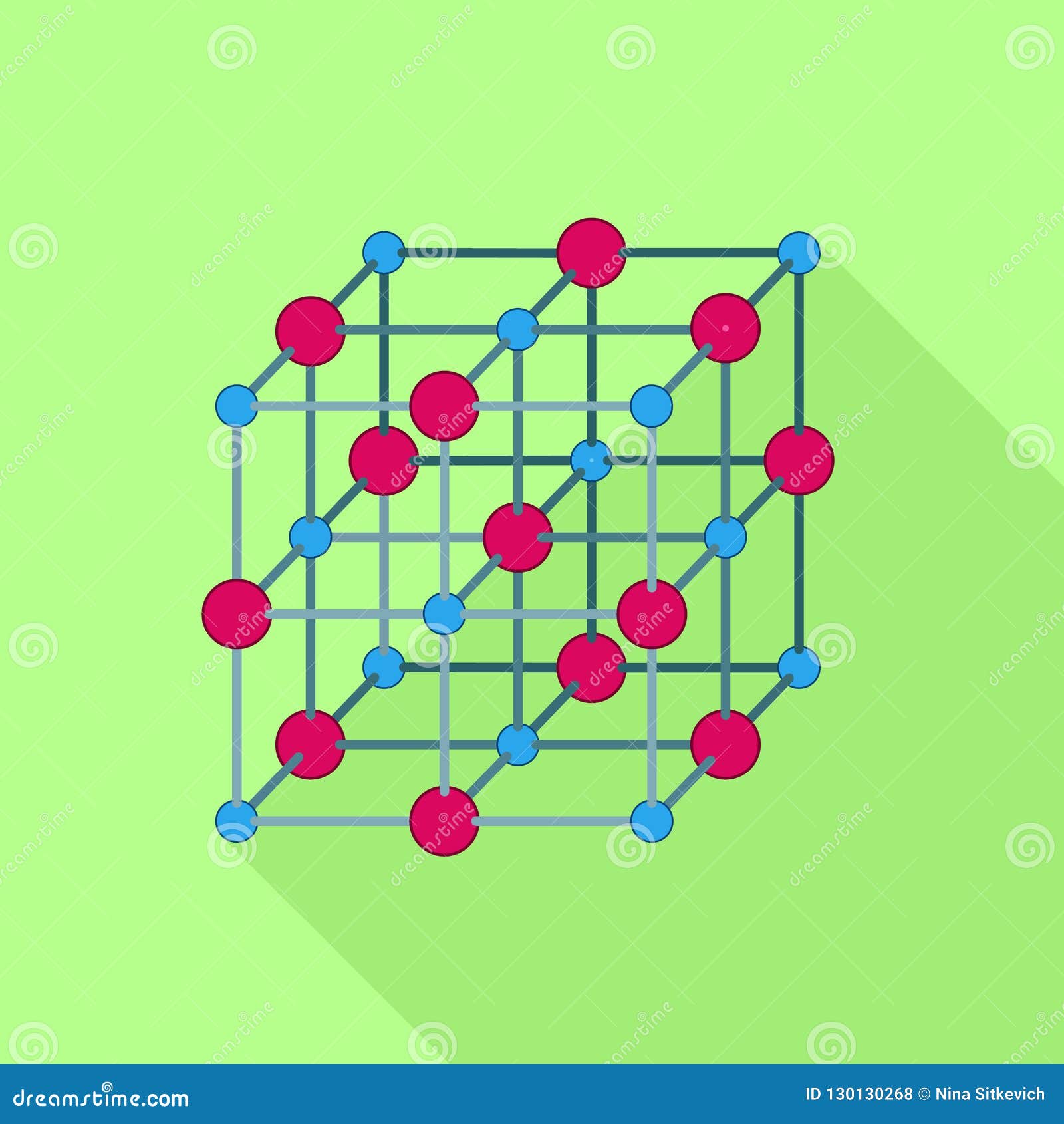 Atomic Cube Icon, Flat Style Stock Vector - Illustration of chemistry ...