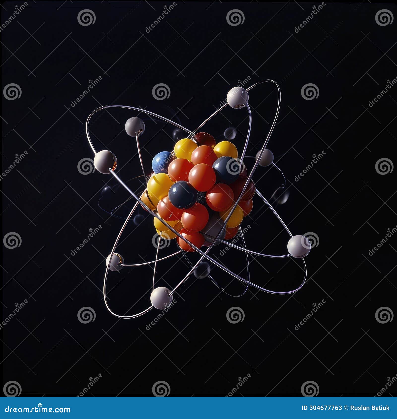 Atomic Dance: Subatomic Realm, Electrons, Neutrons, and Protons Orbit a ...