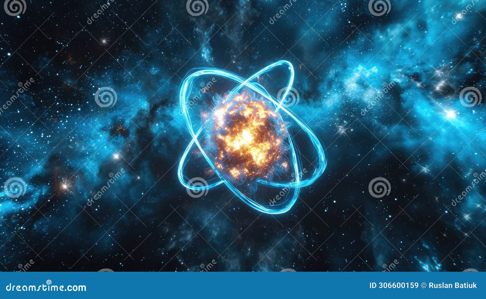 Atomic Dance: Subatomic Realm, Electrons, Neutrons, and Protons Orbit a ...
