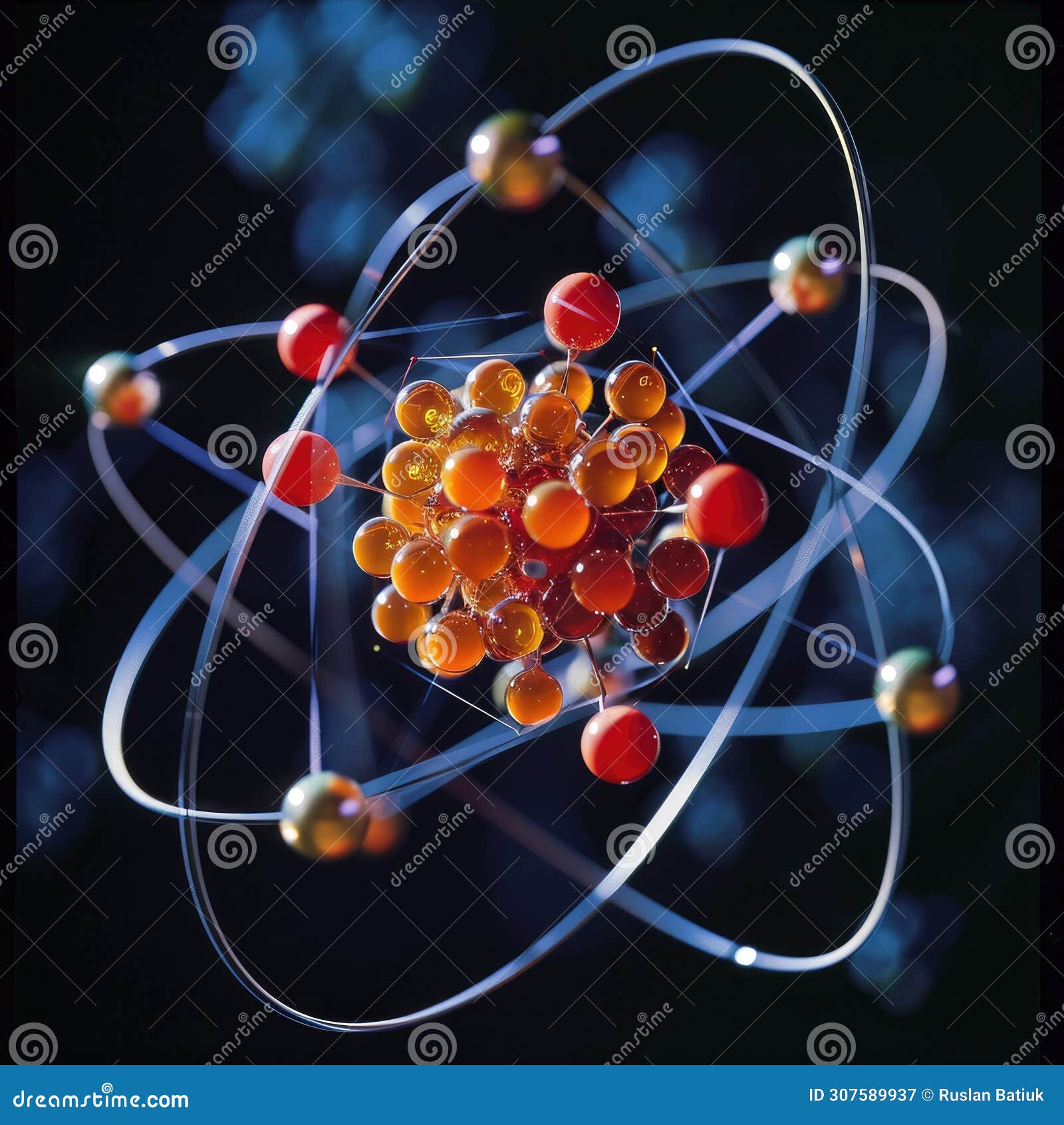 Atomic Dance: Subatomic Realm, Electrons, Neutrons, and Protons Orbit a ...