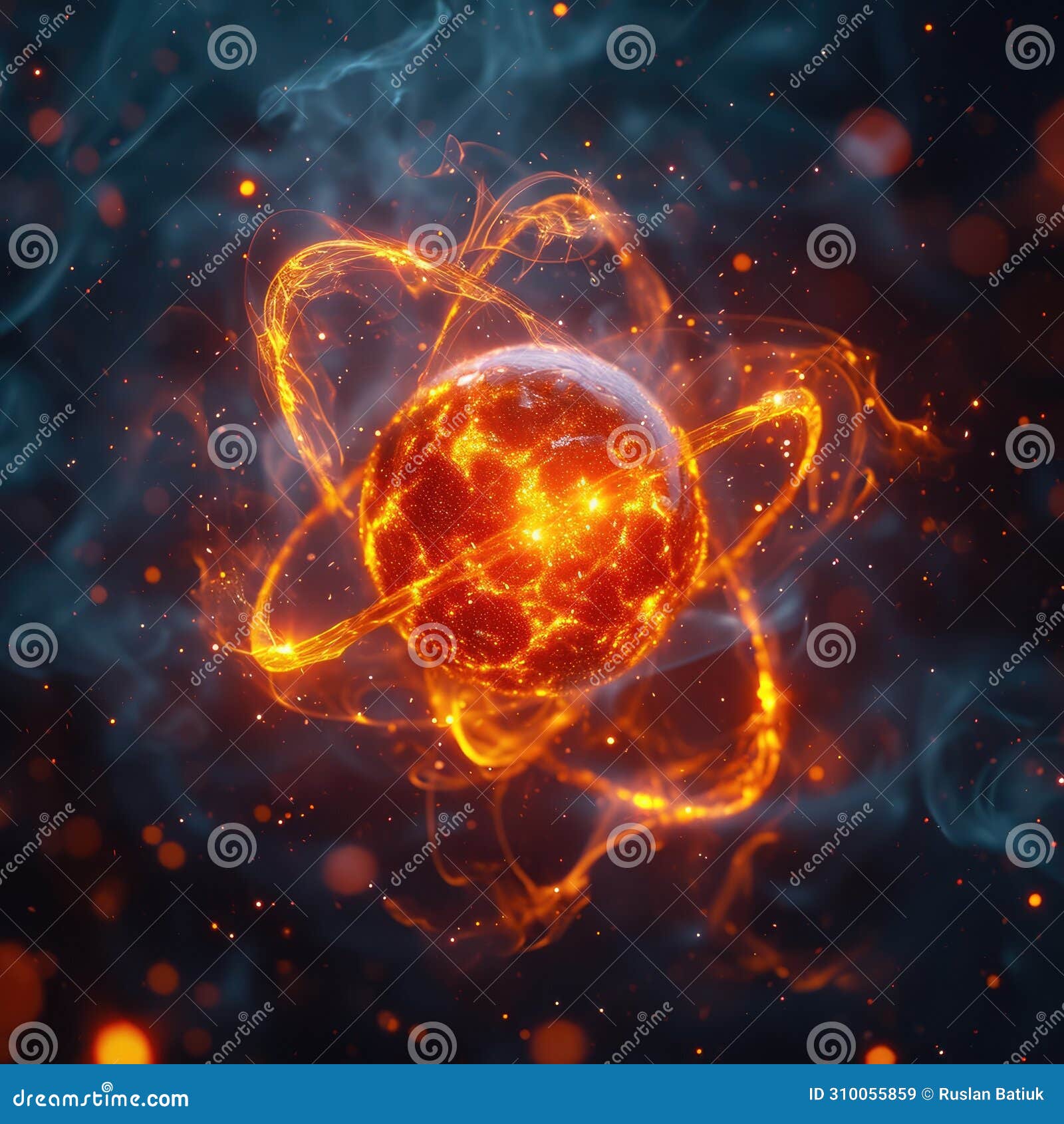 Atomic Dance: Subatomic Realm, Electrons, Neutrons, and Protons Orbit a ...