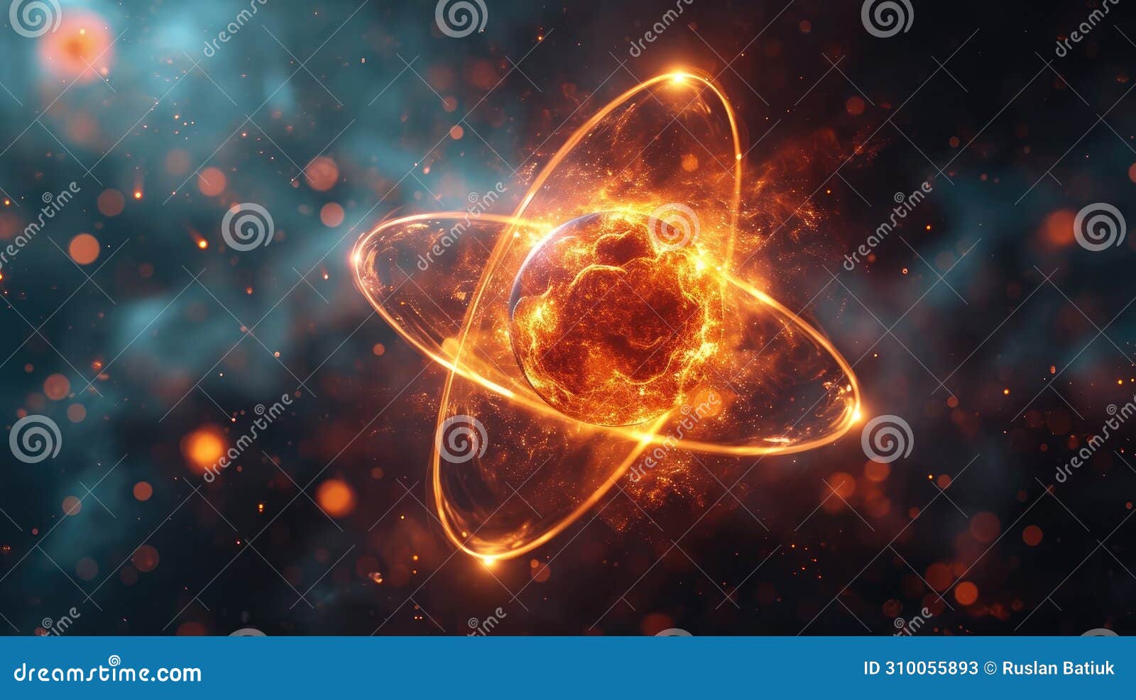 Atomic Dance: Subatomic Realm, Electrons, Neutrons, and Protons Orbit a ...