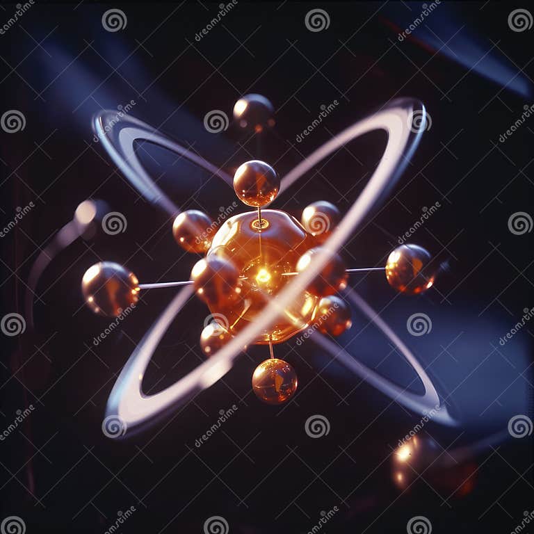 Atomic Dance: Subatomic Realm, Electrons, Neutrons, and Protons Orbit a ...