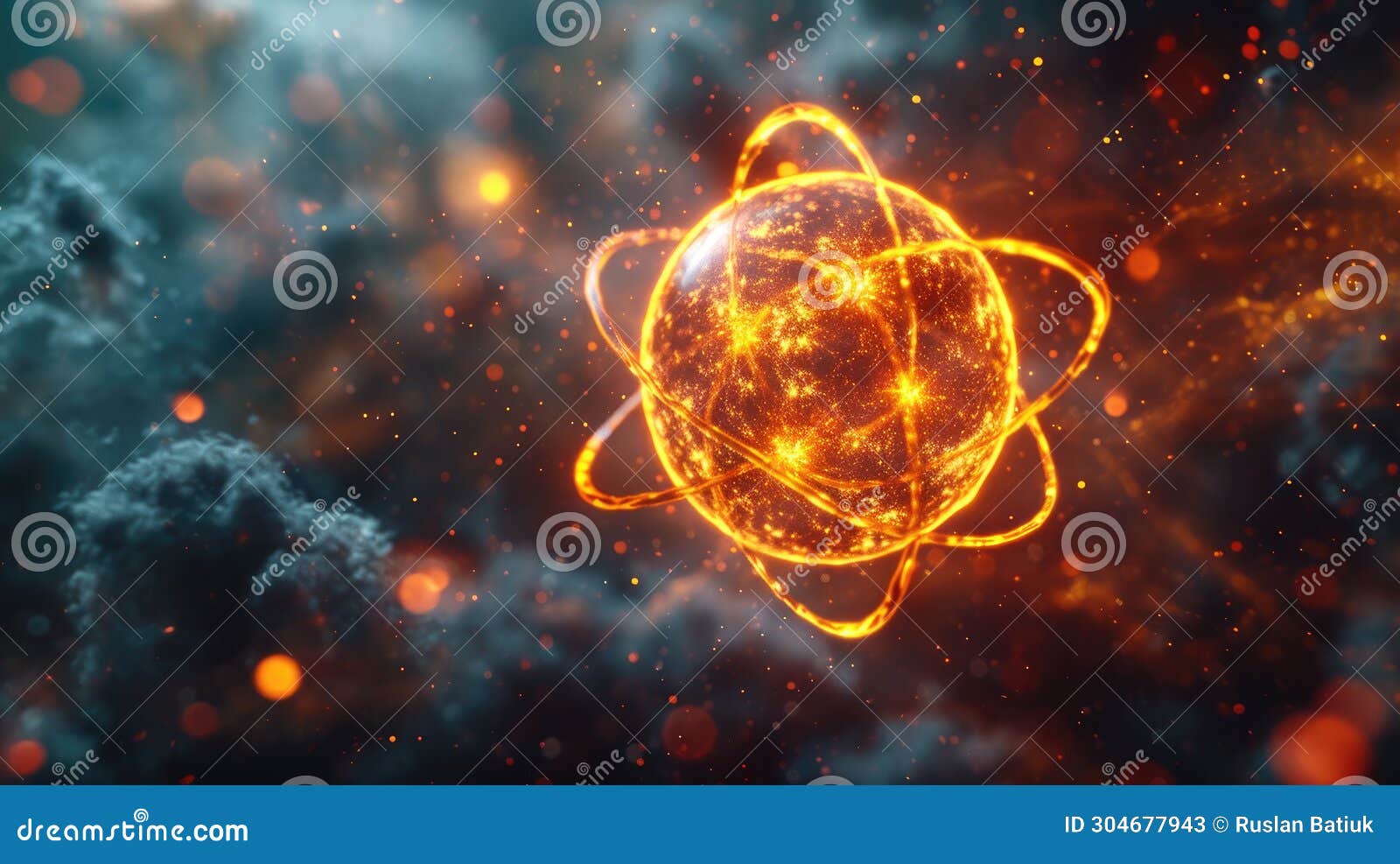 Atomic Dance: Subatomic Realm, Electrons, Neutrons, and Protons Orbit a ...