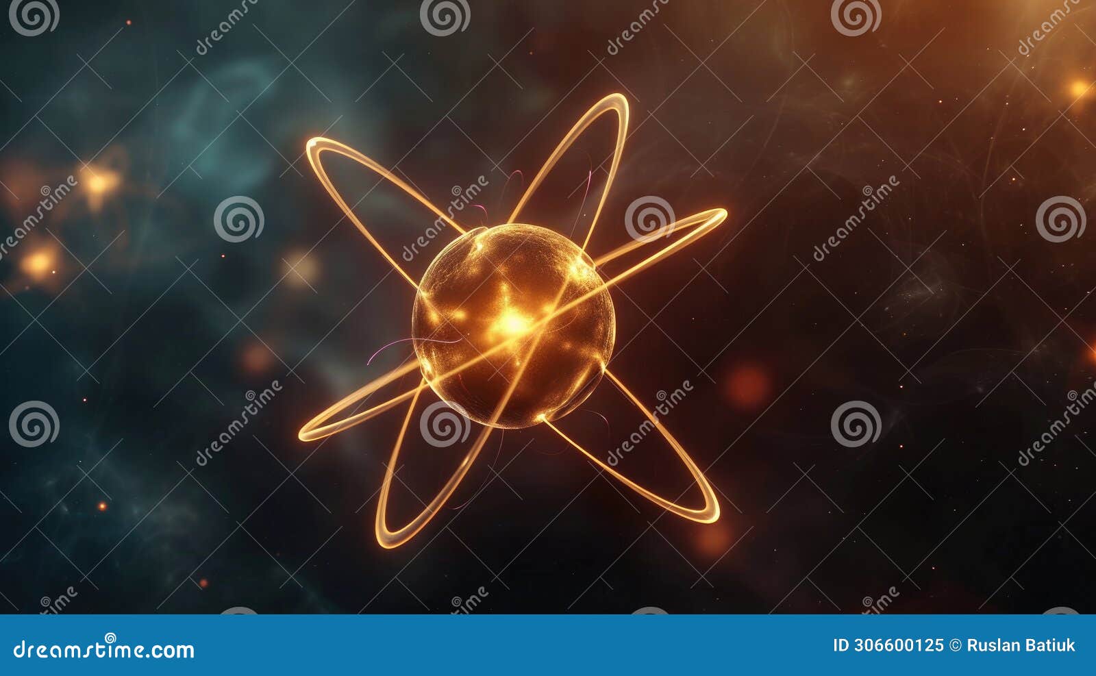 Atomic Dance: Subatomic Realm, Electrons, Neutrons, and Protons Orbit a ...