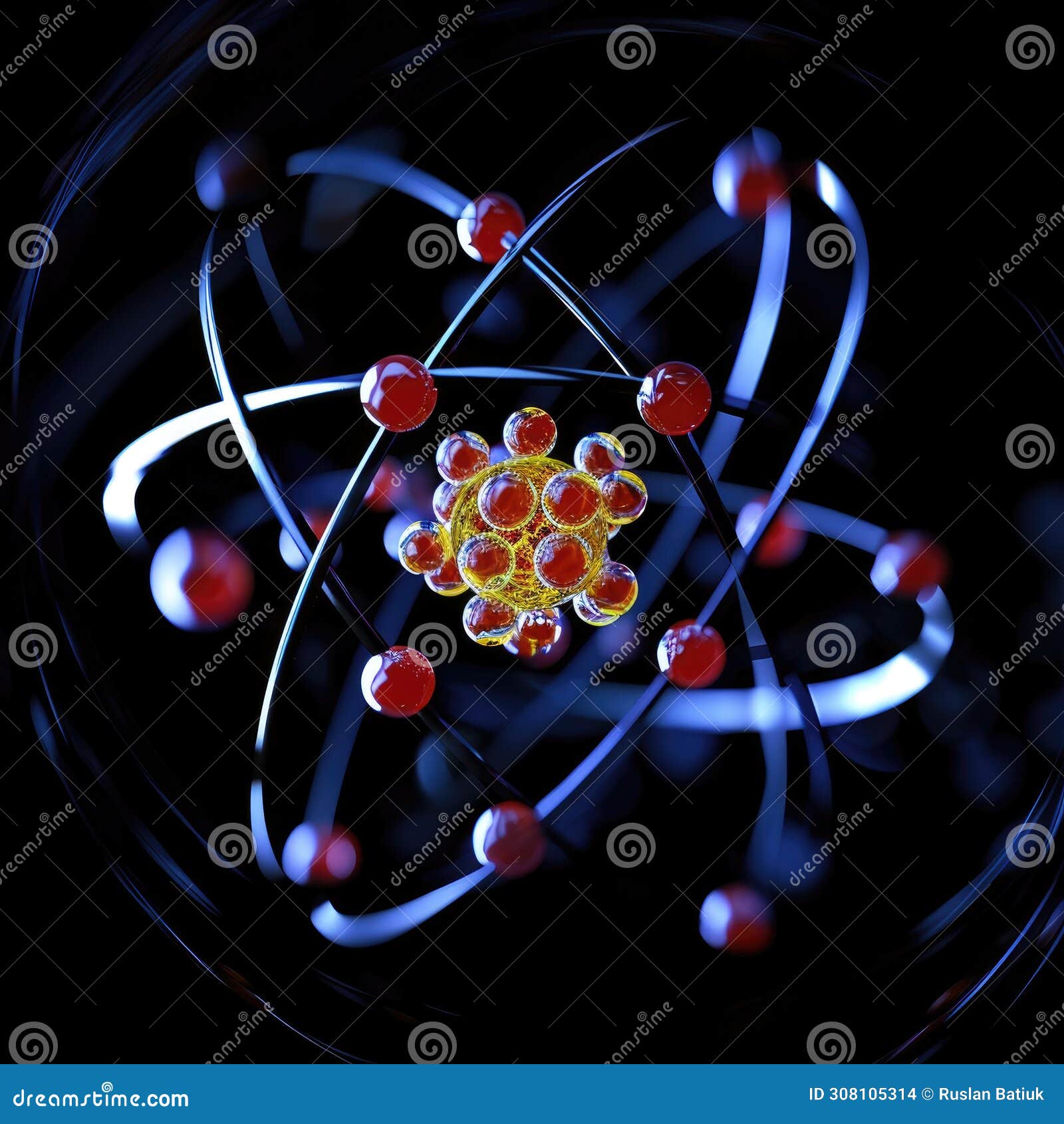 Atomic Dance: Subatomic Realm, Electrons, Neutrons, and Protons Orbit a ...