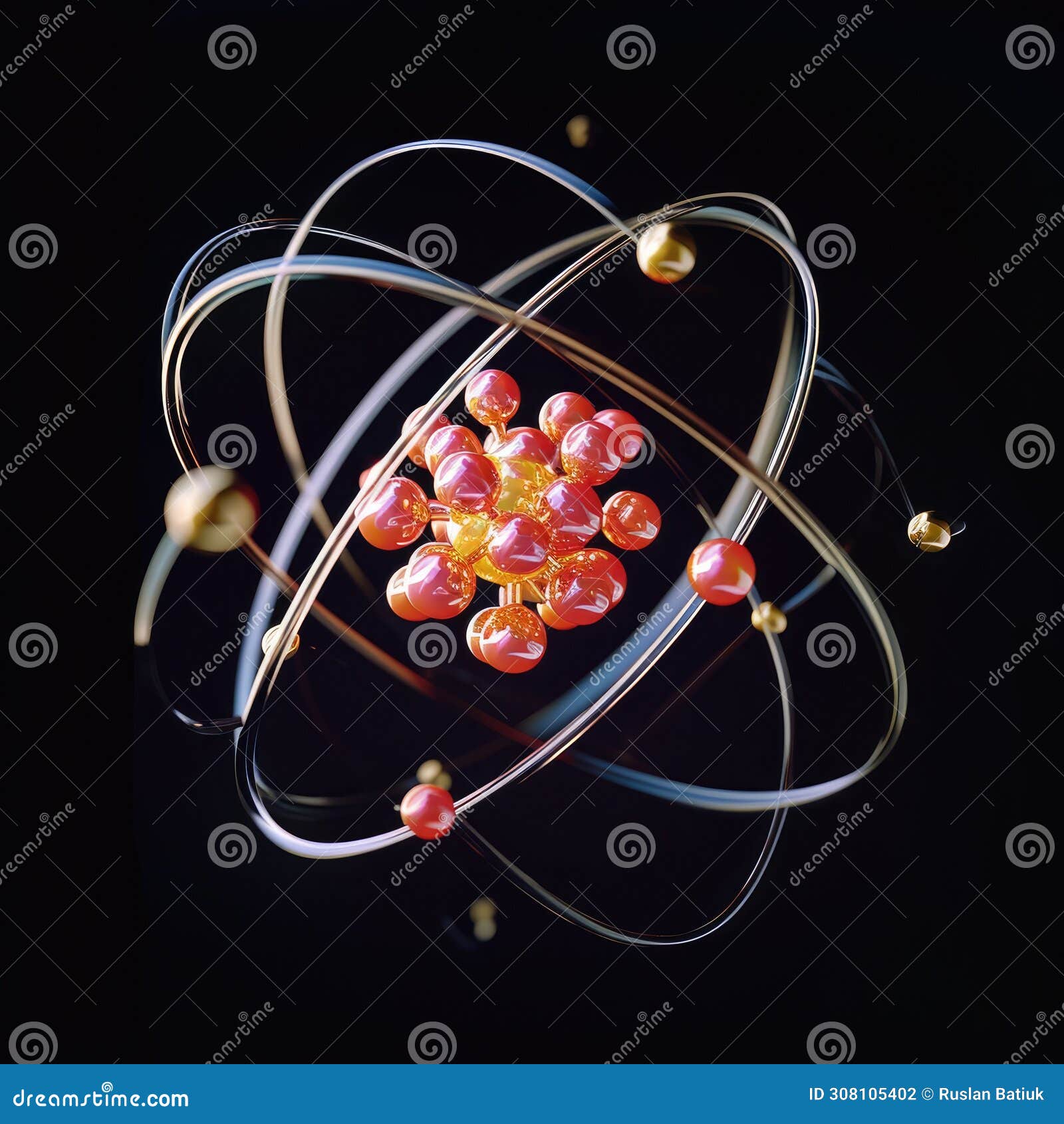 Atomic Dance: Subatomic Realm, Electrons, Neutrons, and Protons Orbit a ...