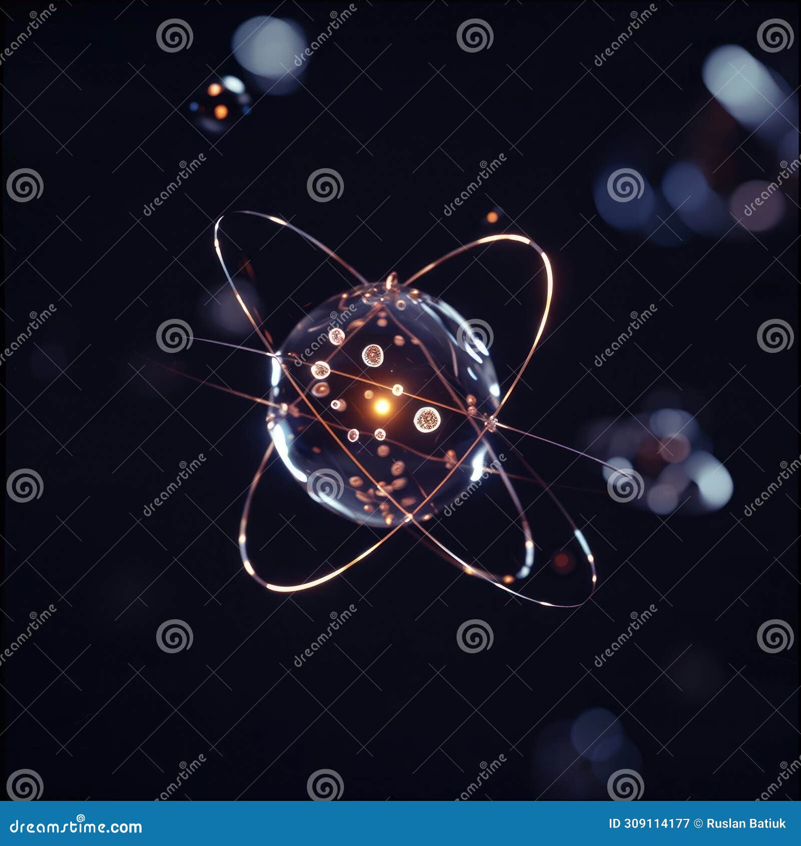 Atomic Dance: Subatomic Realm, Electrons, Neutrons, and Protons Orbit a ...