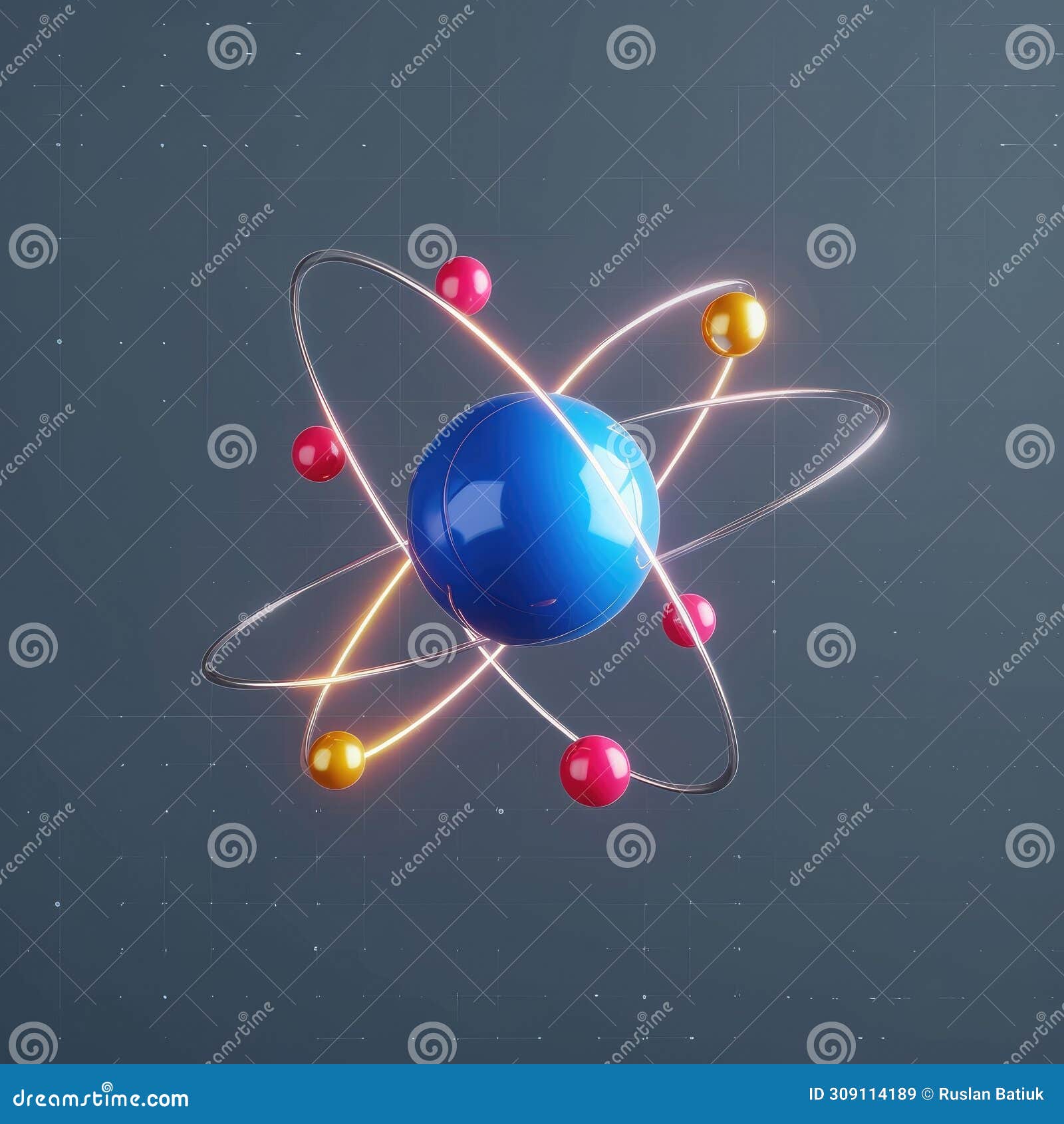Atomic Dance: Subatomic Realm, Electrons, Neutrons, and Protons Orbit a ...