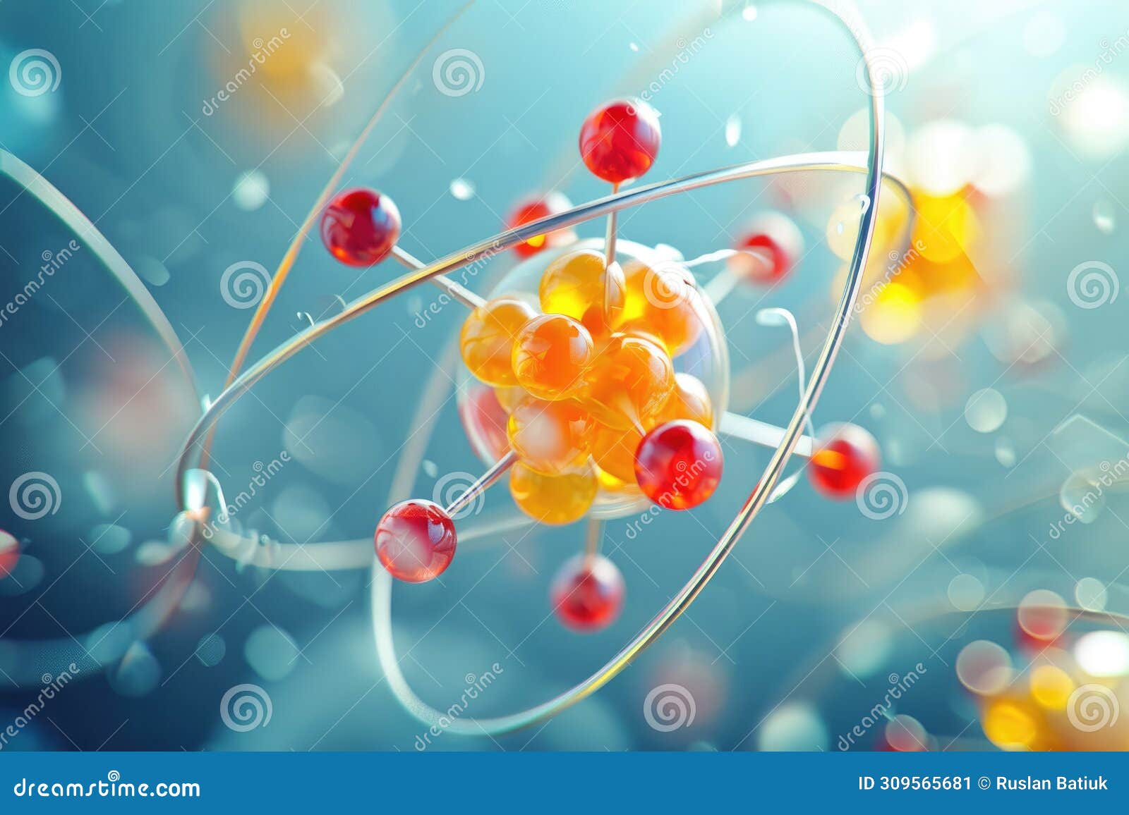 Atomic Dance: Subatomic Realm, Electrons, Neutrons, and Protons Orbit a ...