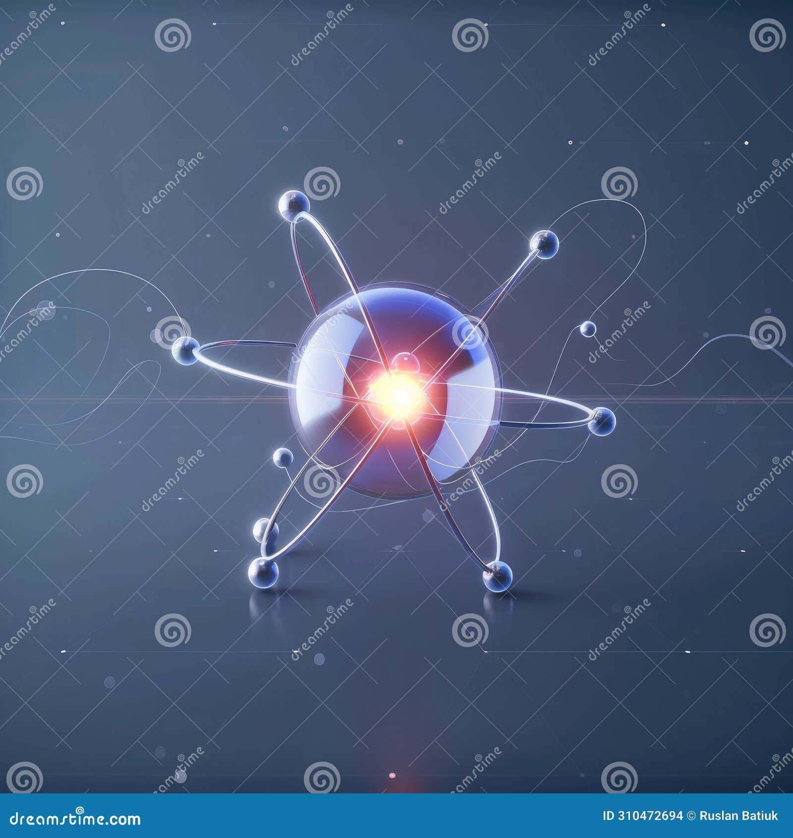 Atomic Dance: Subatomic Realm, Electrons, Neutrons, and Protons Orbit a ...