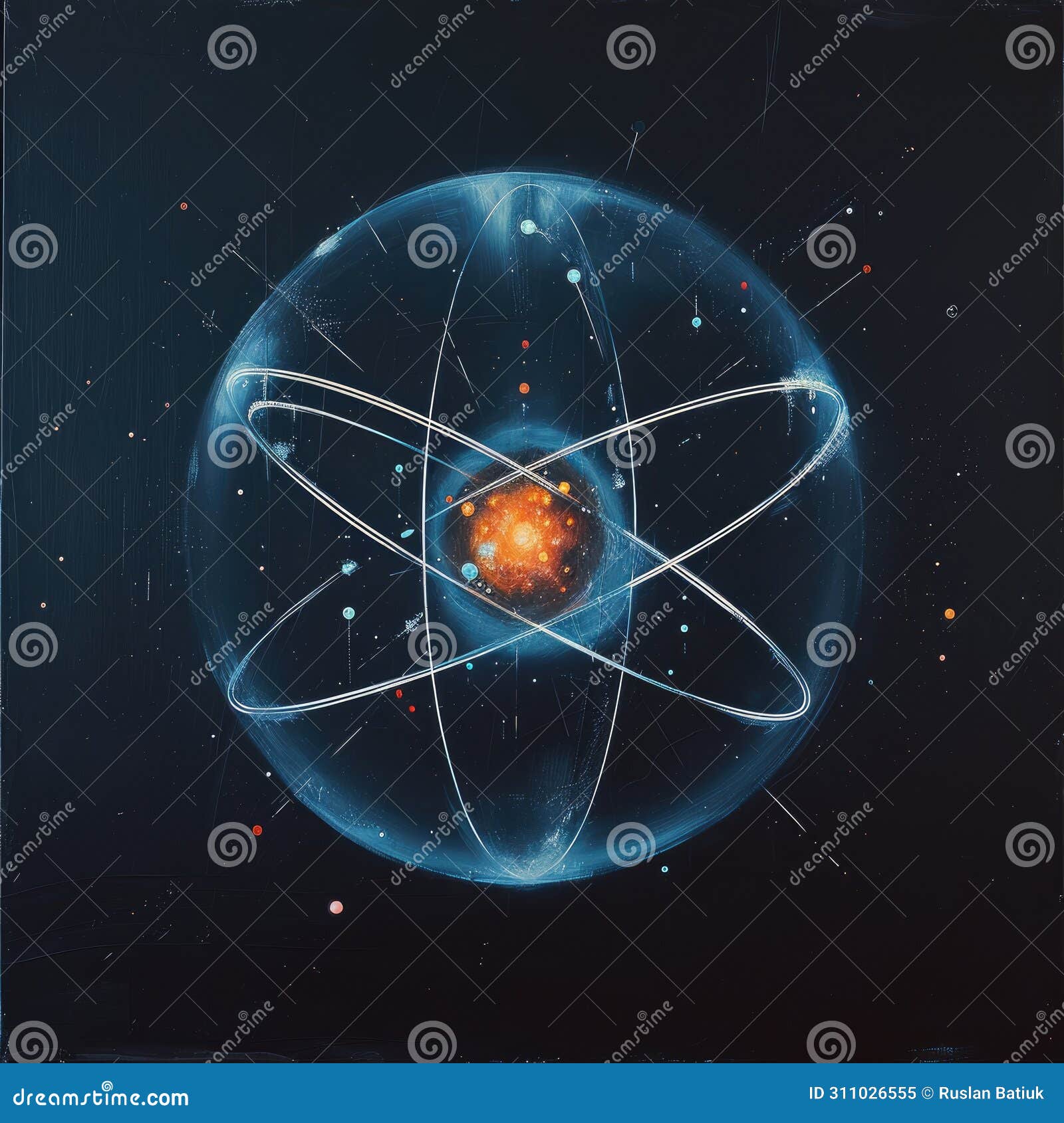 Atomic Dance: Subatomic Realm, Electrons, Neutrons, and Protons Orbit a ...