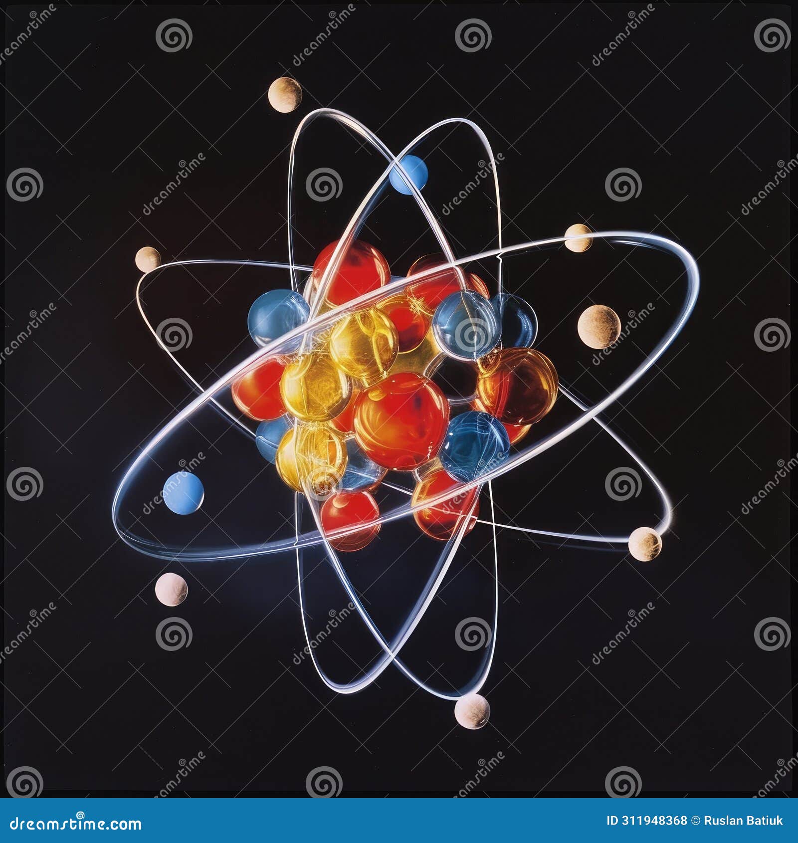Atomic Dance: Subatomic Realm, Electrons, Neutrons, and Protons Orbit a ...