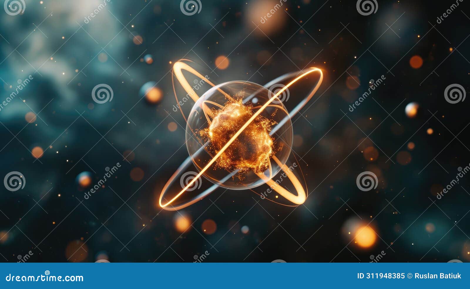 Atomic Dance: Subatomic Realm, Electrons, Neutrons, And Protons Orbit A ...