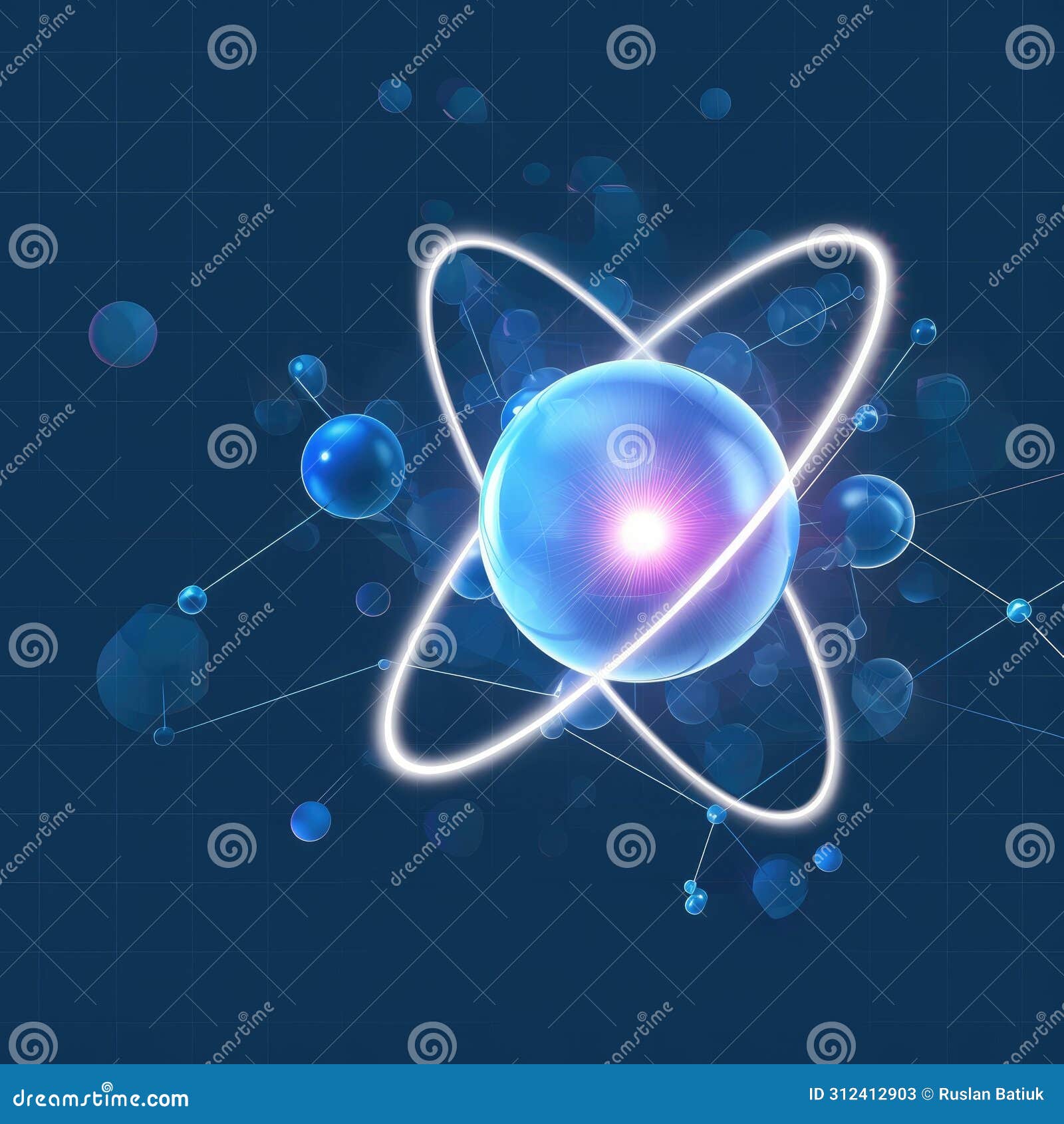 Atomic Dance: Subatomic Realm, Electrons, Neutrons, and Protons Orbit a ...