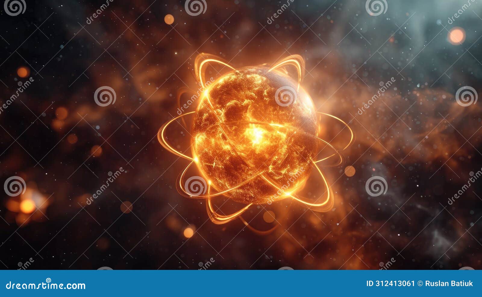 Atomic Dance: Subatomic Realm, Electrons, Neutrons, and Protons Orbit a ...