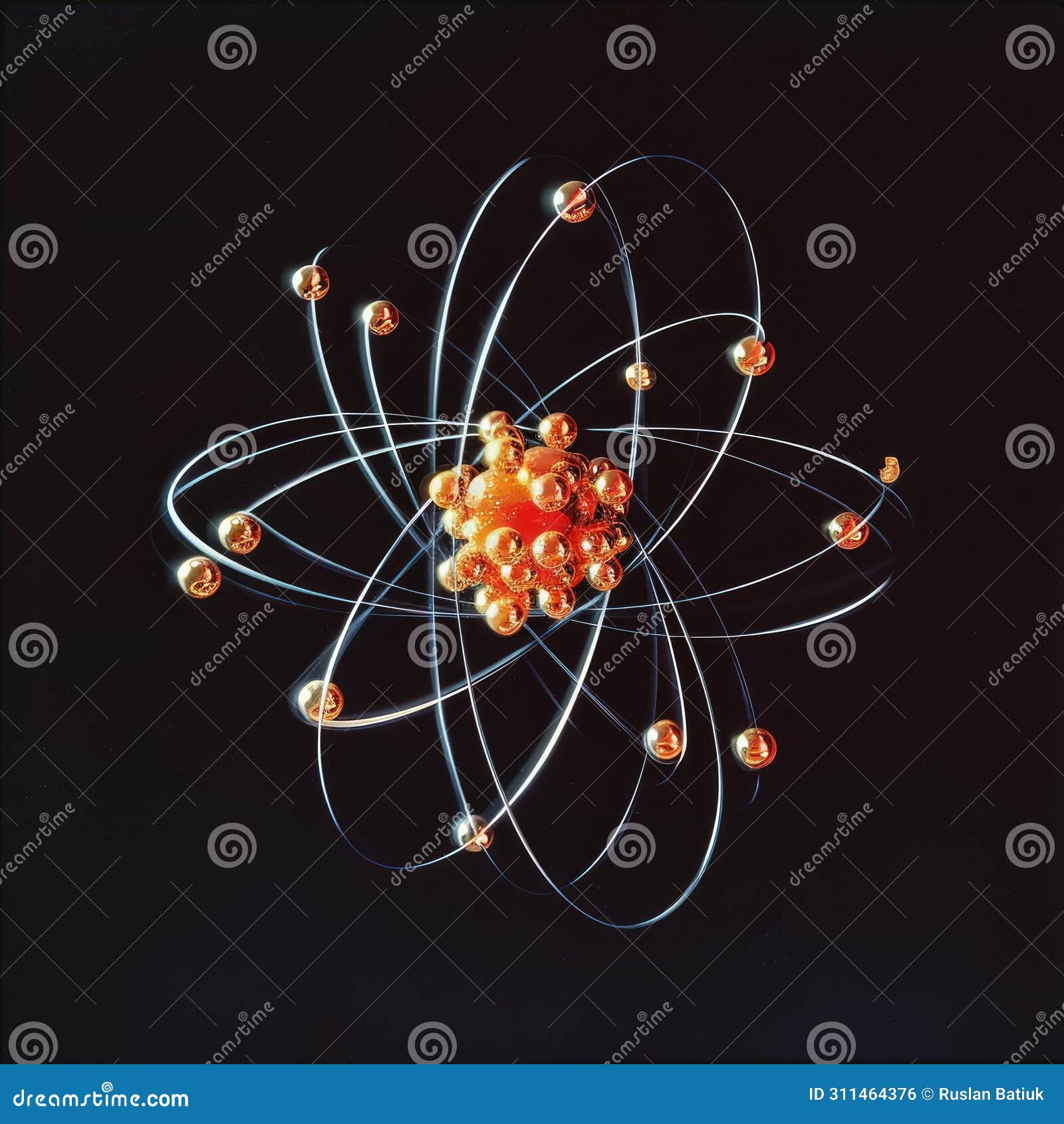Atomic Dance: Subatomic Realm, Electrons, Neutrons, and Protons Orbit a ...