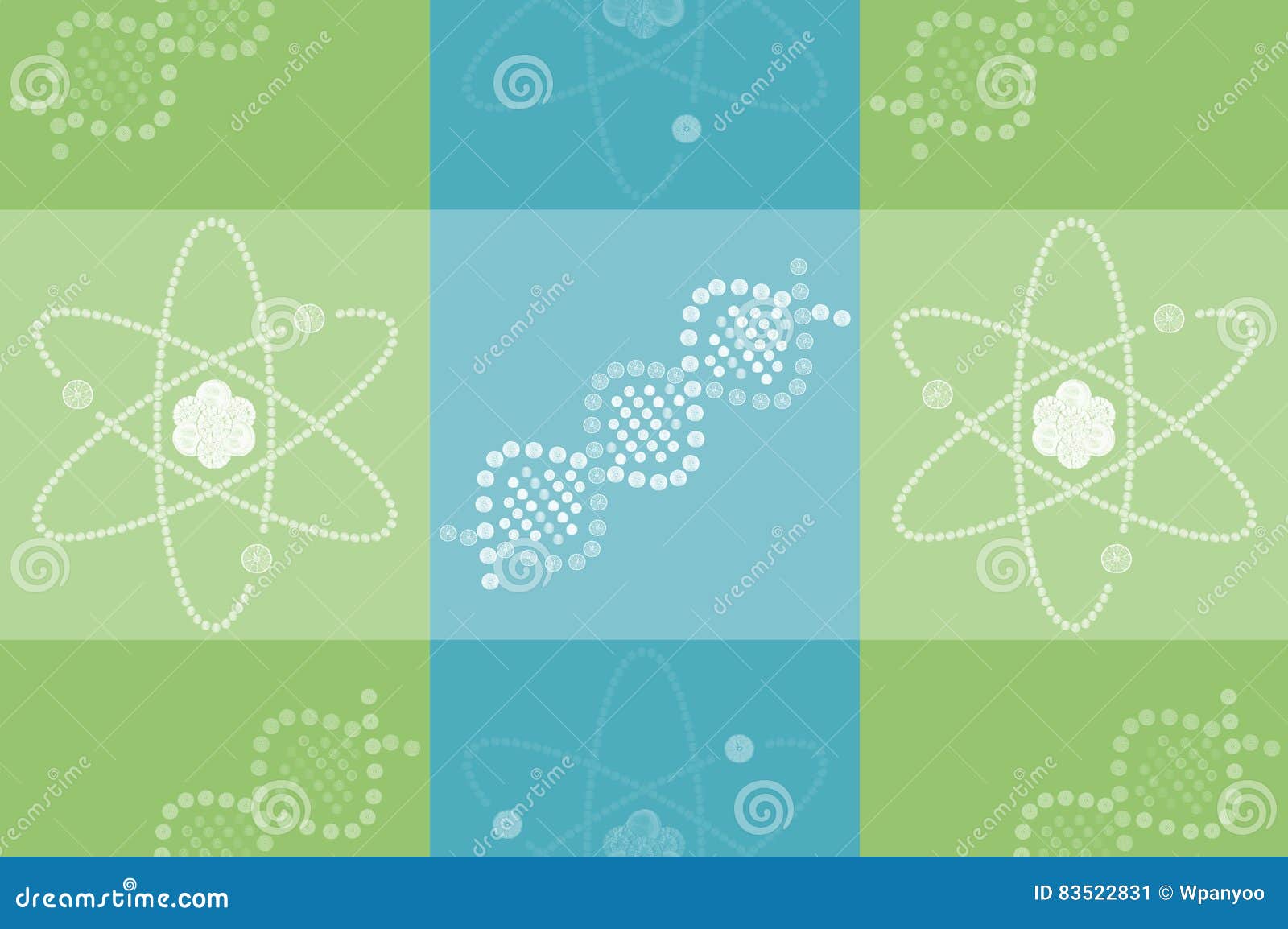Atomic and DNA structure stock illustration. Illustration of science ...