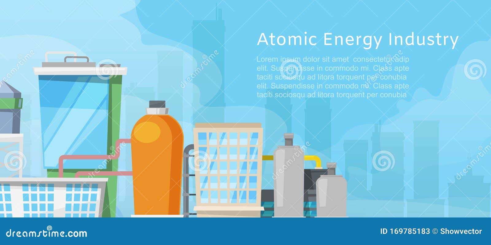 Atomic Energy Industry With Low Poly Nuclear Power Station, Reactors ...