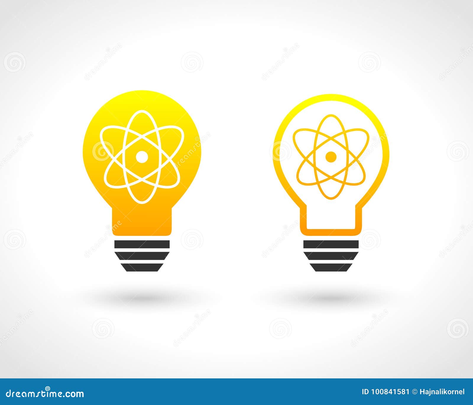 Atomic Energy and Lightbulb Concept Stock Vector - Illustration of ...
