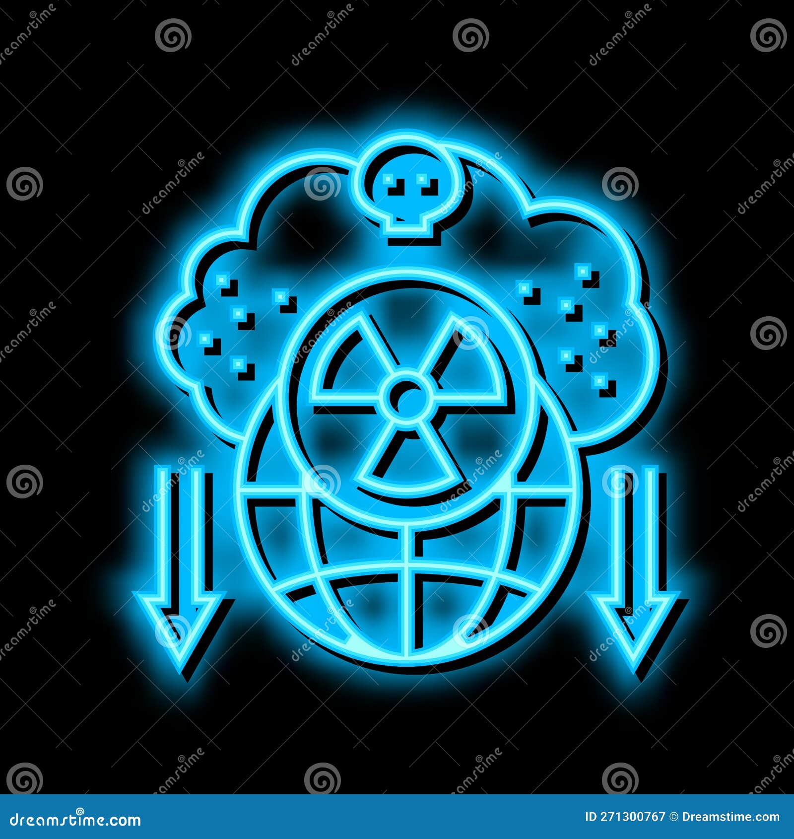 Atomic Energy Social Problem Neon Glow Icon Illustration Stock Vector ...