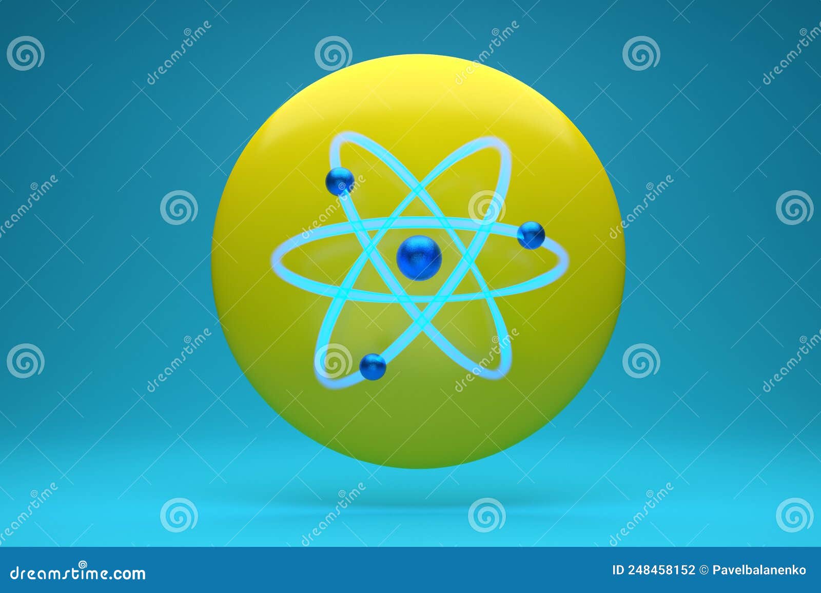 Atomic energy symbol stock illustration. Illustration of fusion - 248458152