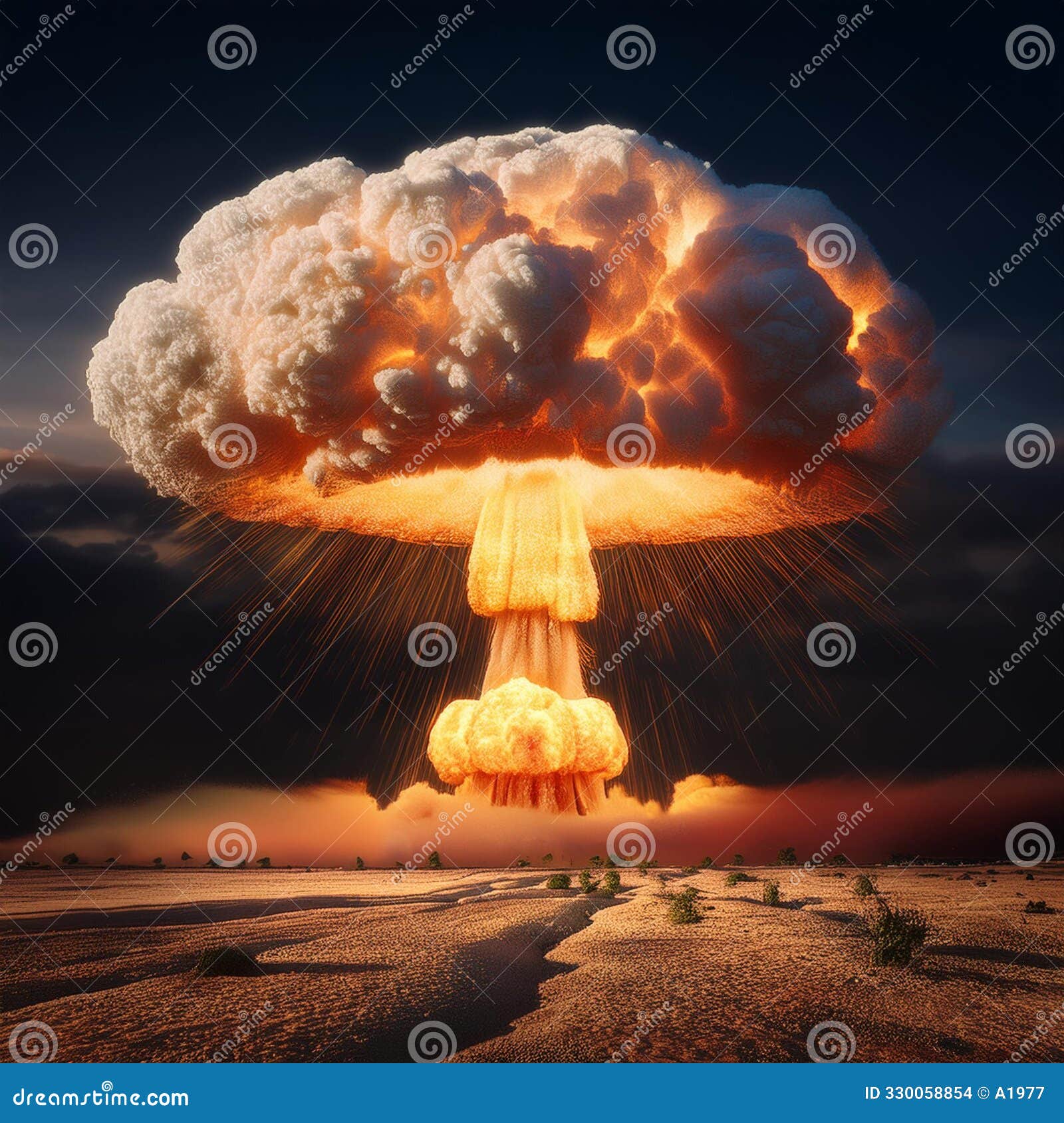 Atomic Explosion, AI Generated Stock Illustration - Illustration of ...