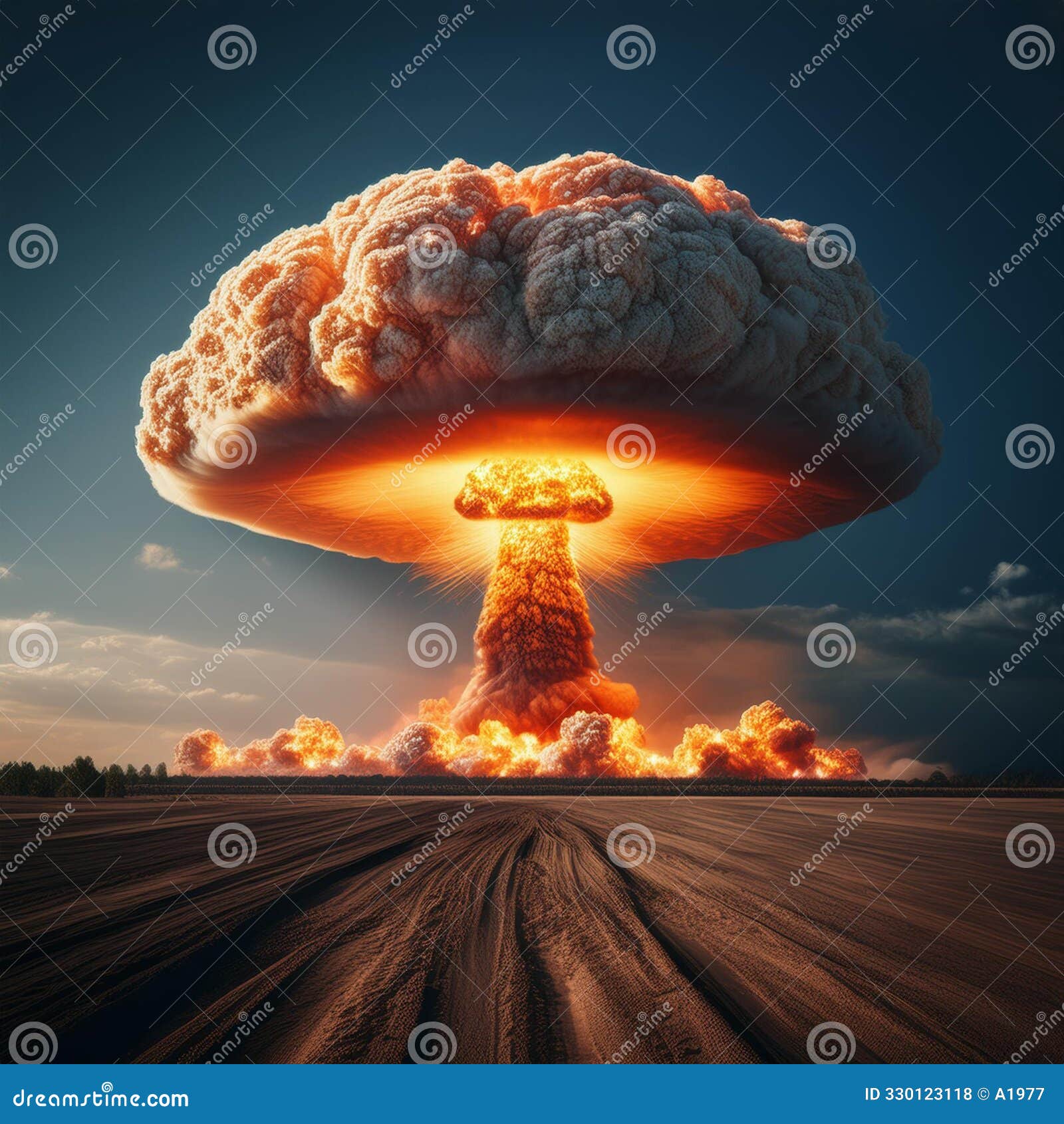Atomic Explosion, AI Generated Stock Illustration - Illustration of ...