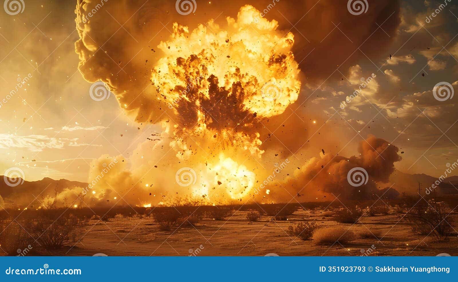 Atomic Explosion Mushroom On Planet Earth Royalty-Free Stock Image ...