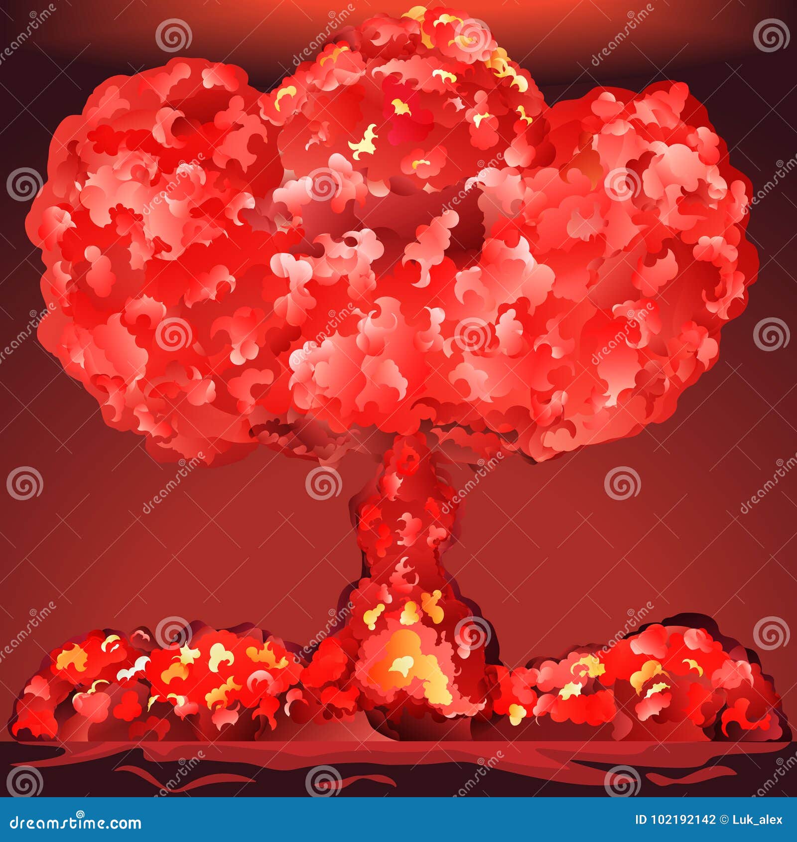Atomic explosion stock vector. Illustration of power - 102192142
