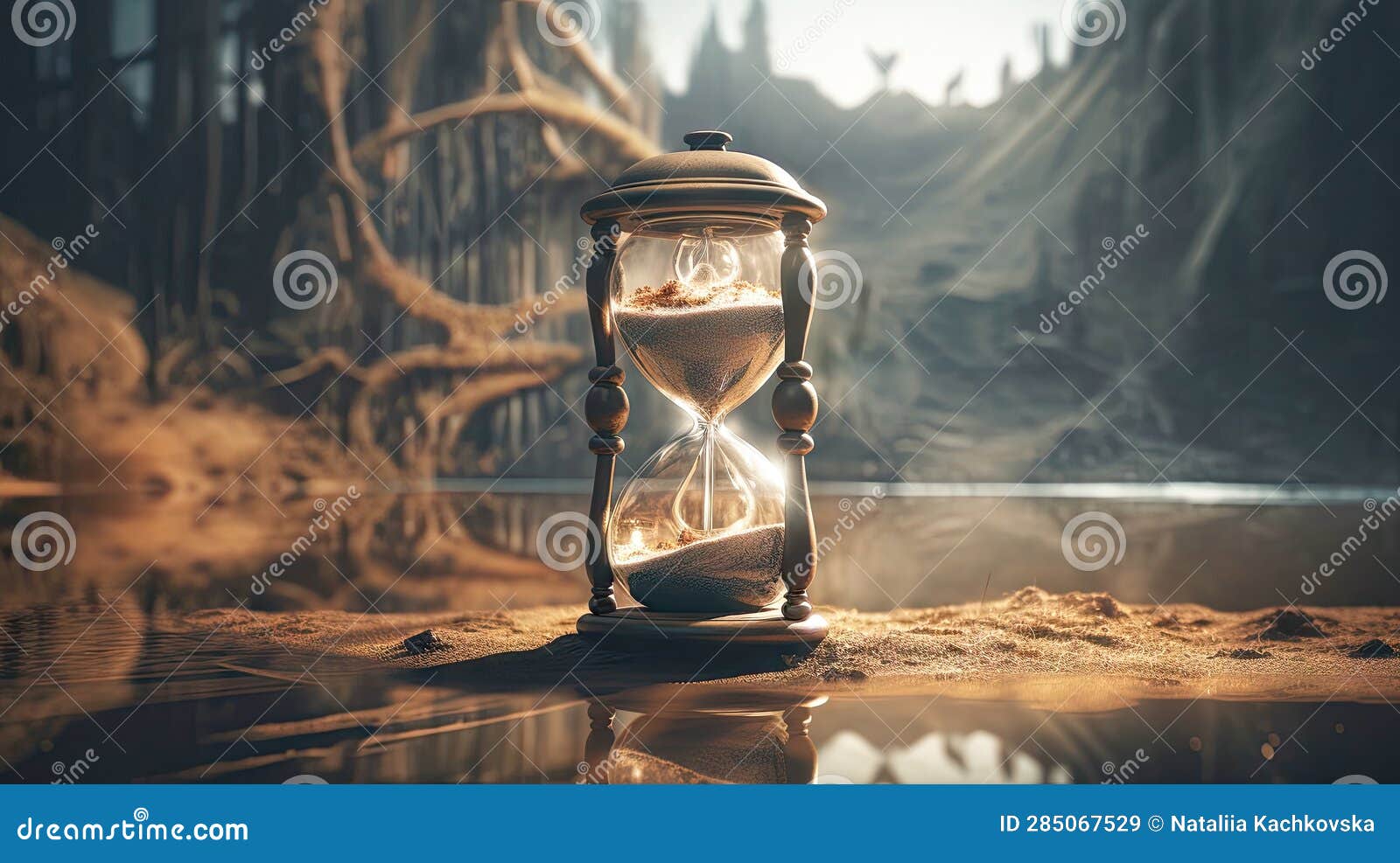 Atomic Explosion in a Hourglass Stock Illustration - Illustration of ...