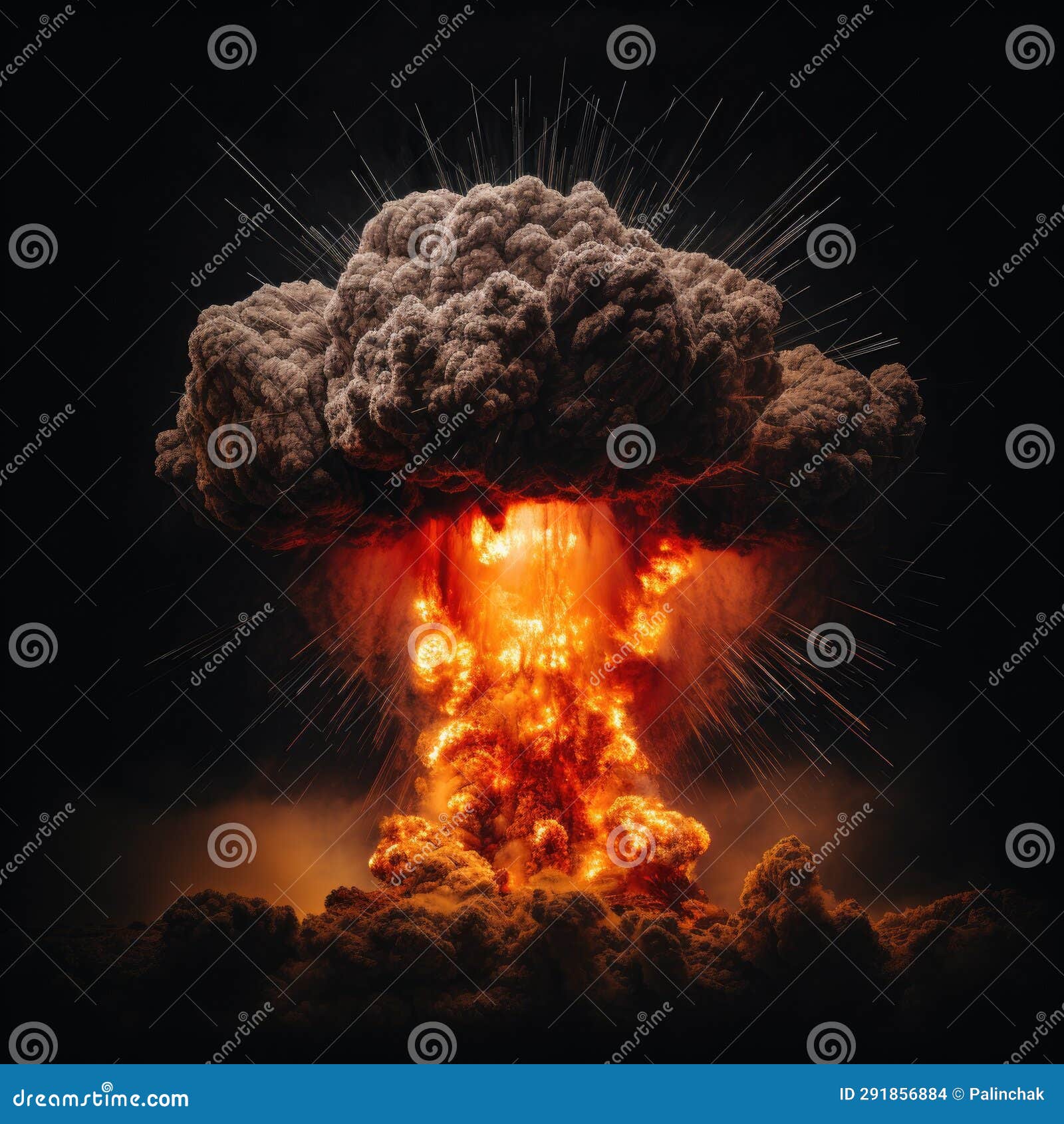 Atomic Explosion of a Nuclear Bomb with a Mushroom Cloud Stock ...