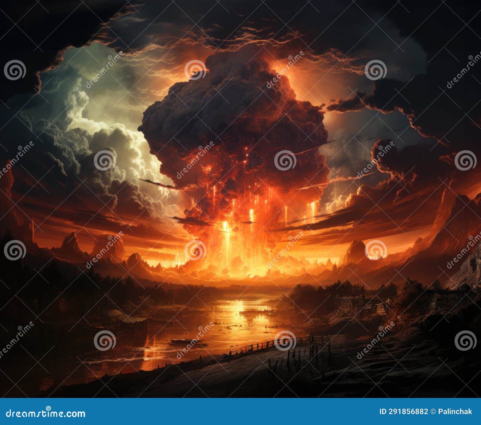 Atomic Explosion of a Nuclear Bomb with a Mushroom Cloud Stock ...