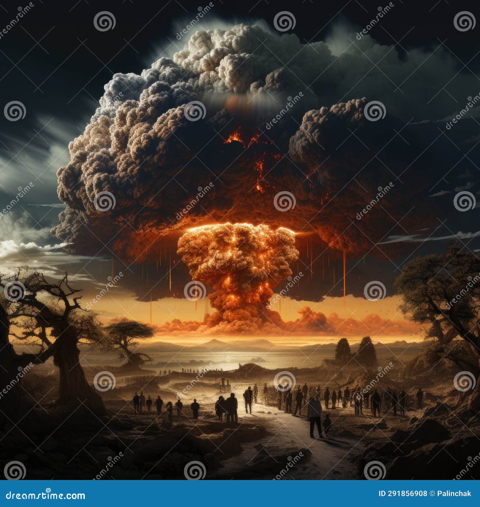 Atomic Explosion of a Nuclear Bomb with a Mushroom Cloud Stock ...