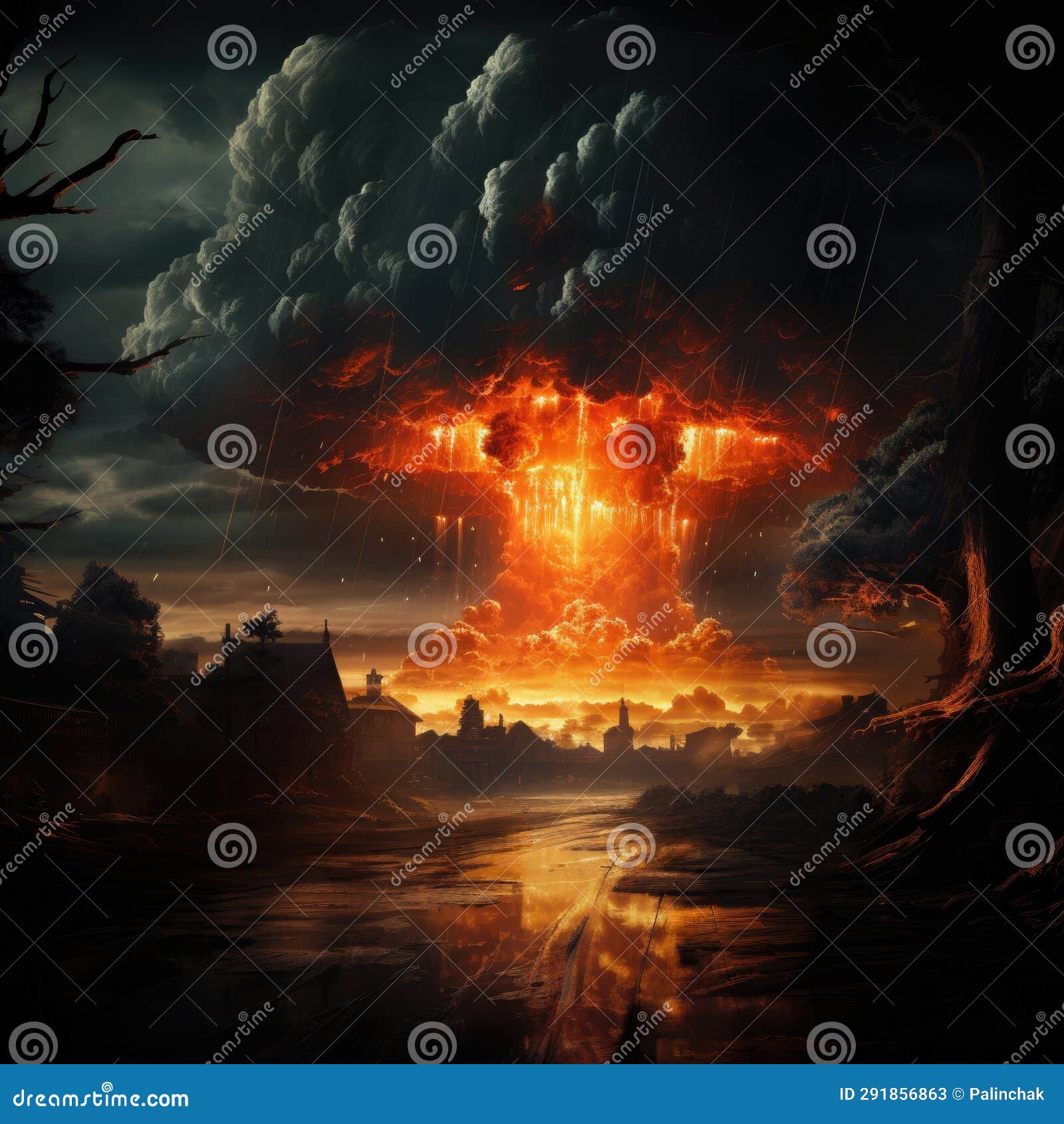 Atomic Explosion of a Nuclear Bomb with a Mushroom Cloud Stock ...