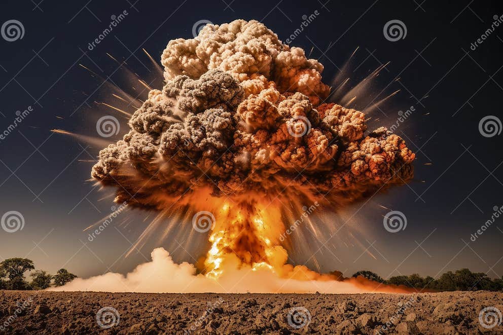 Atomic Explosion: Power and Destruction Stock Illustration ...