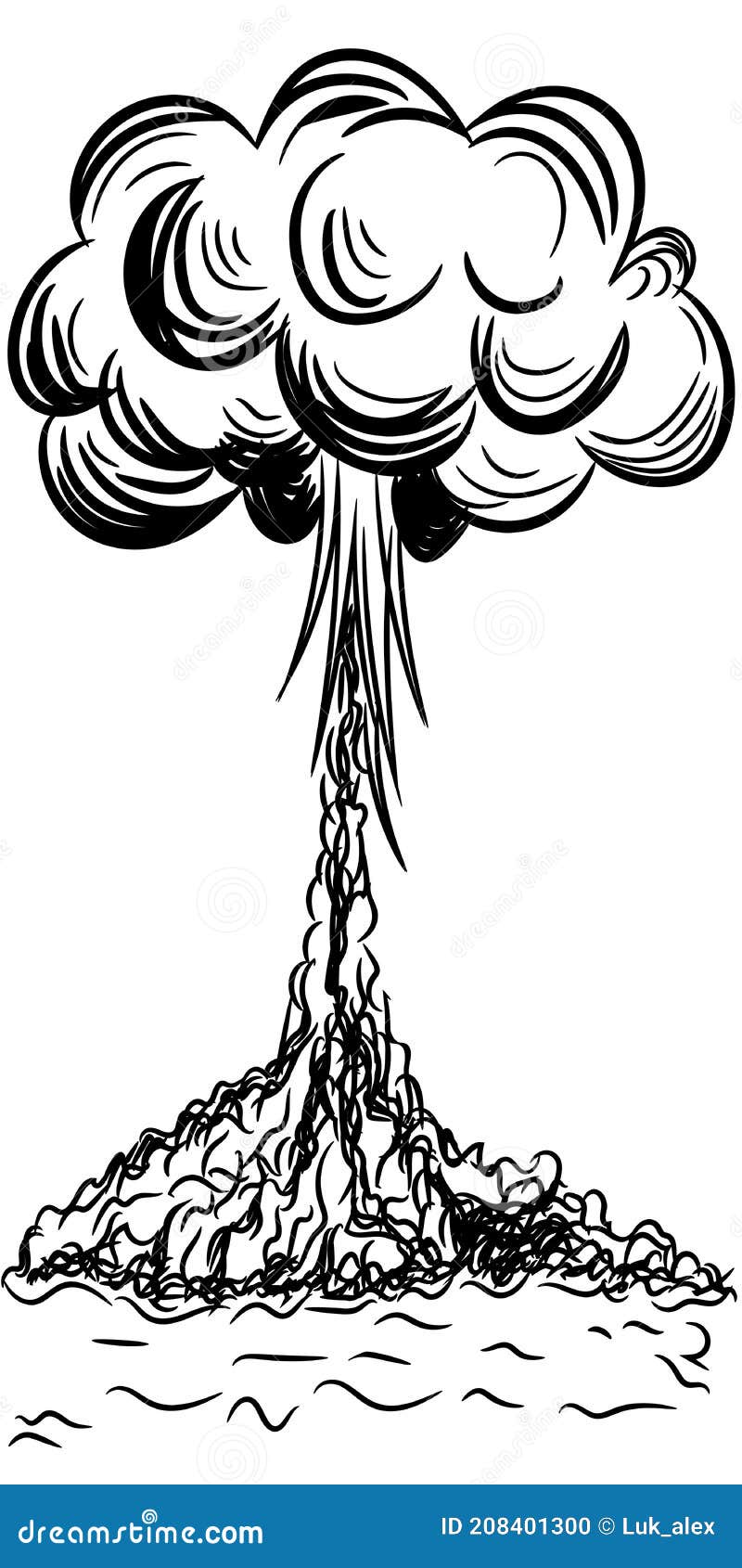 Atomic Explosion Schematic Drawing Stock Vector - Illustration of sign ...